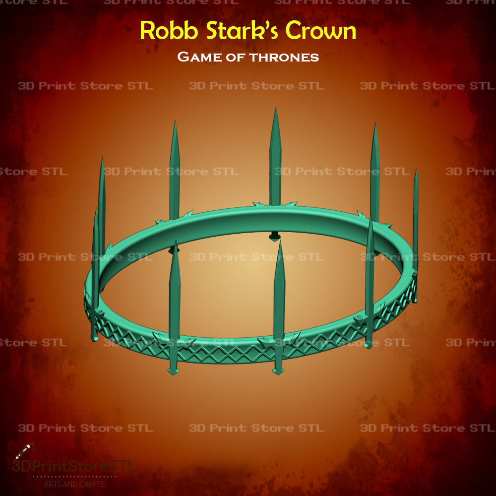 Robb Stark Crown Cosplay Game of Thrones - STL File free 3D model 3D ...