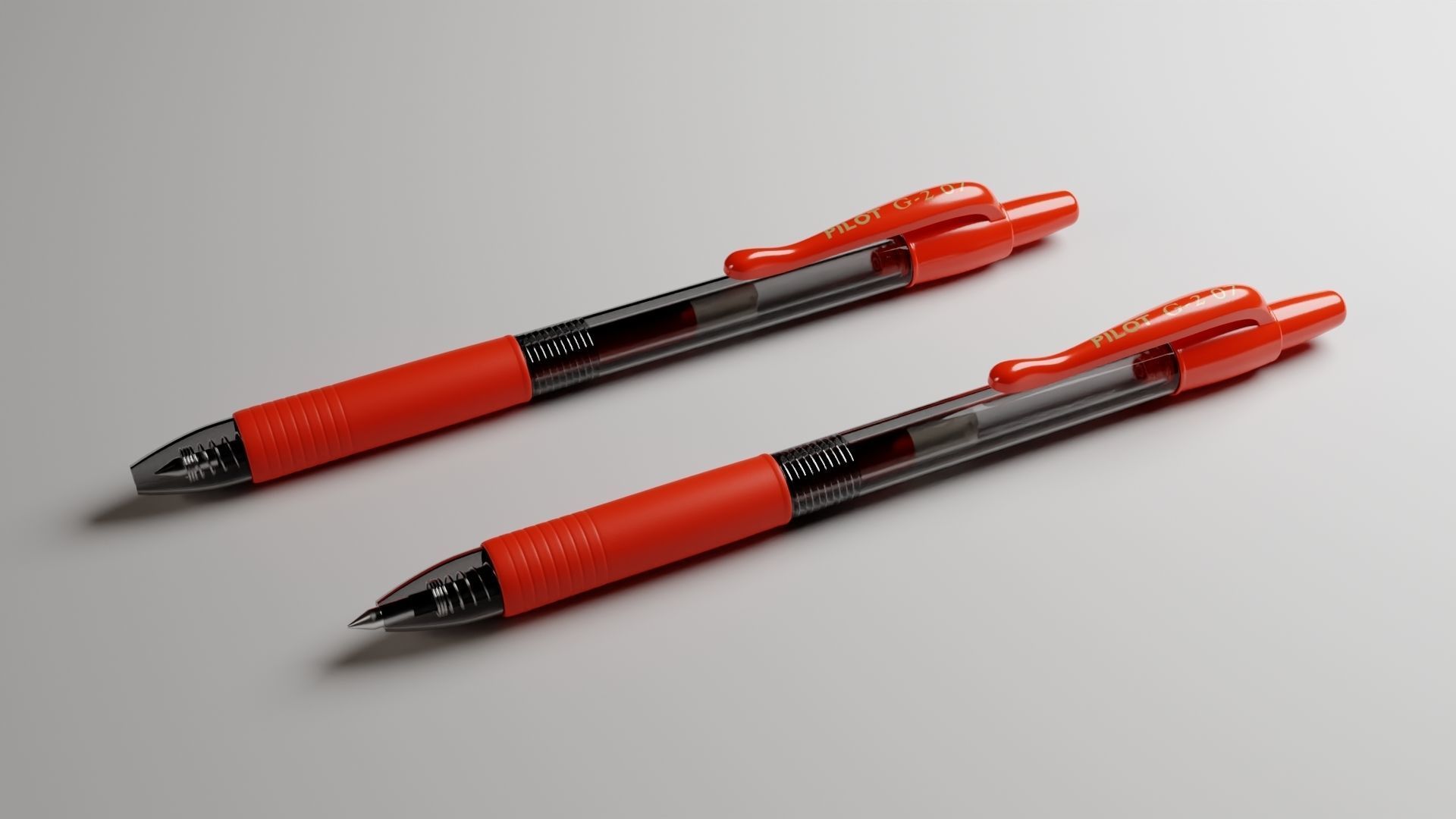 Pilot red ink gel pen 3D model | CGTrader