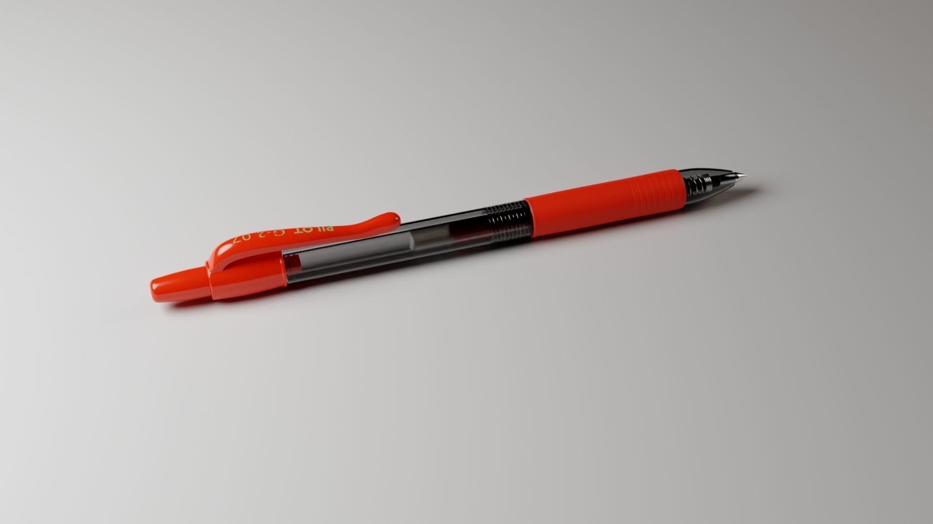 Pilot red ink gel pen 3D model | CGTrader