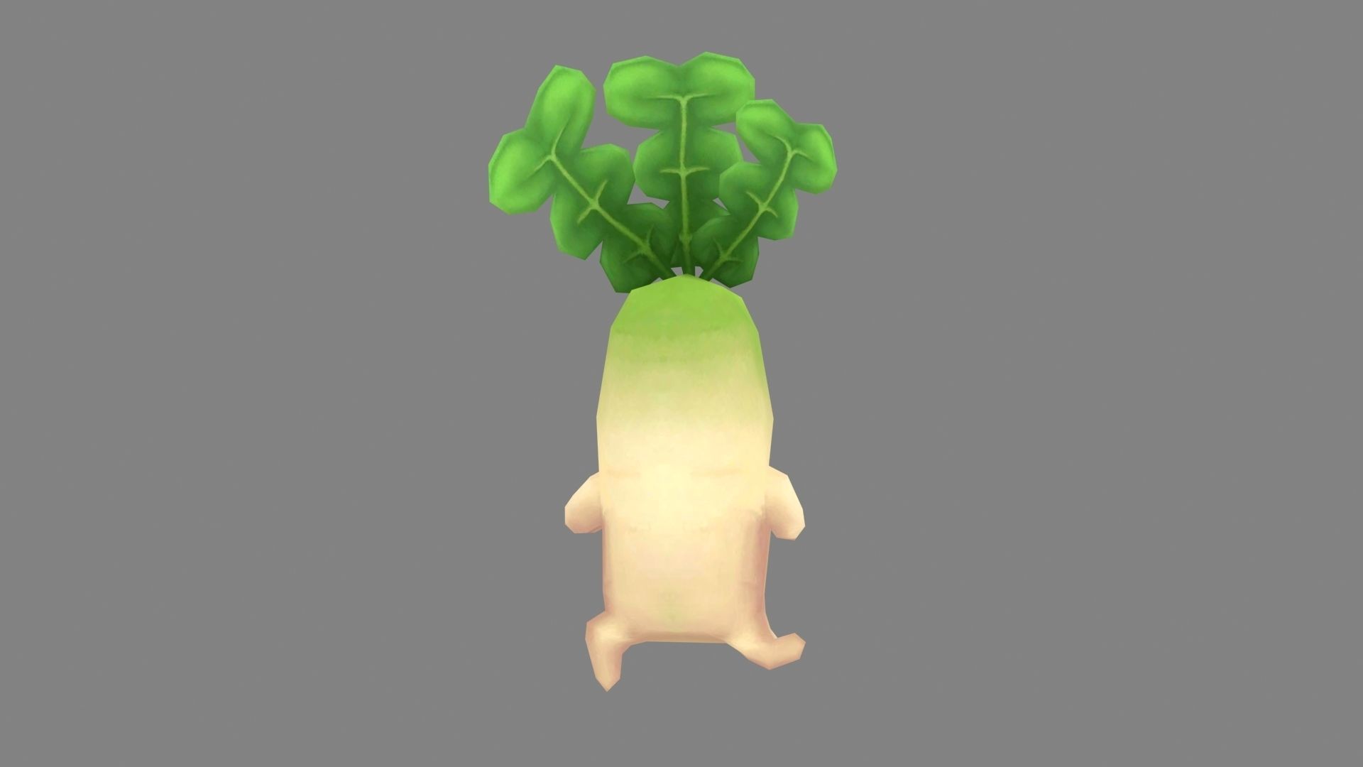 3D model Cartoon vegetable mascot - radish boy VR / AR / low-poly ...