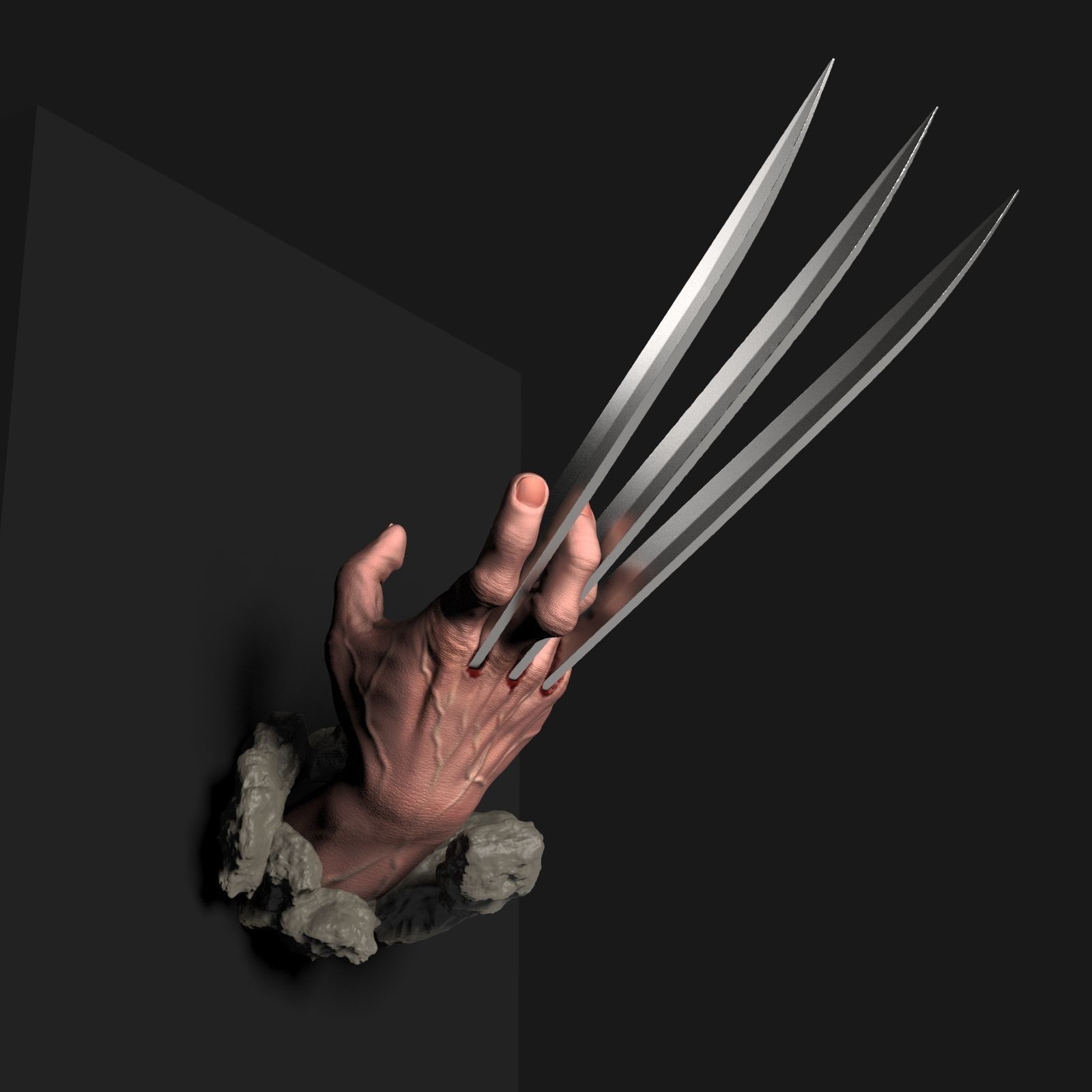 Wolverine hand 3D model 3D printable | CGTrader