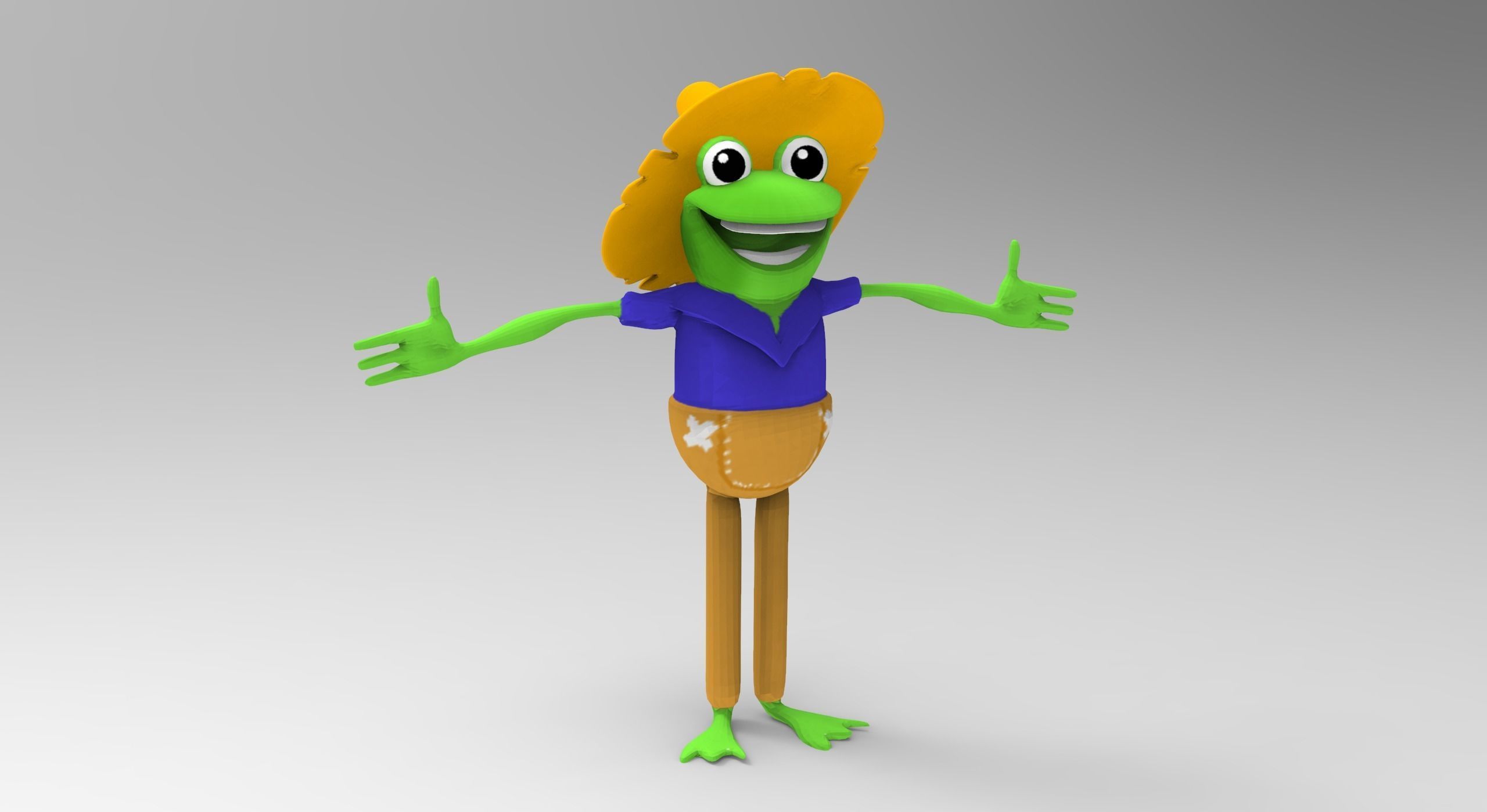 3D model frog T pose VR / AR / low-poly | CGTrader