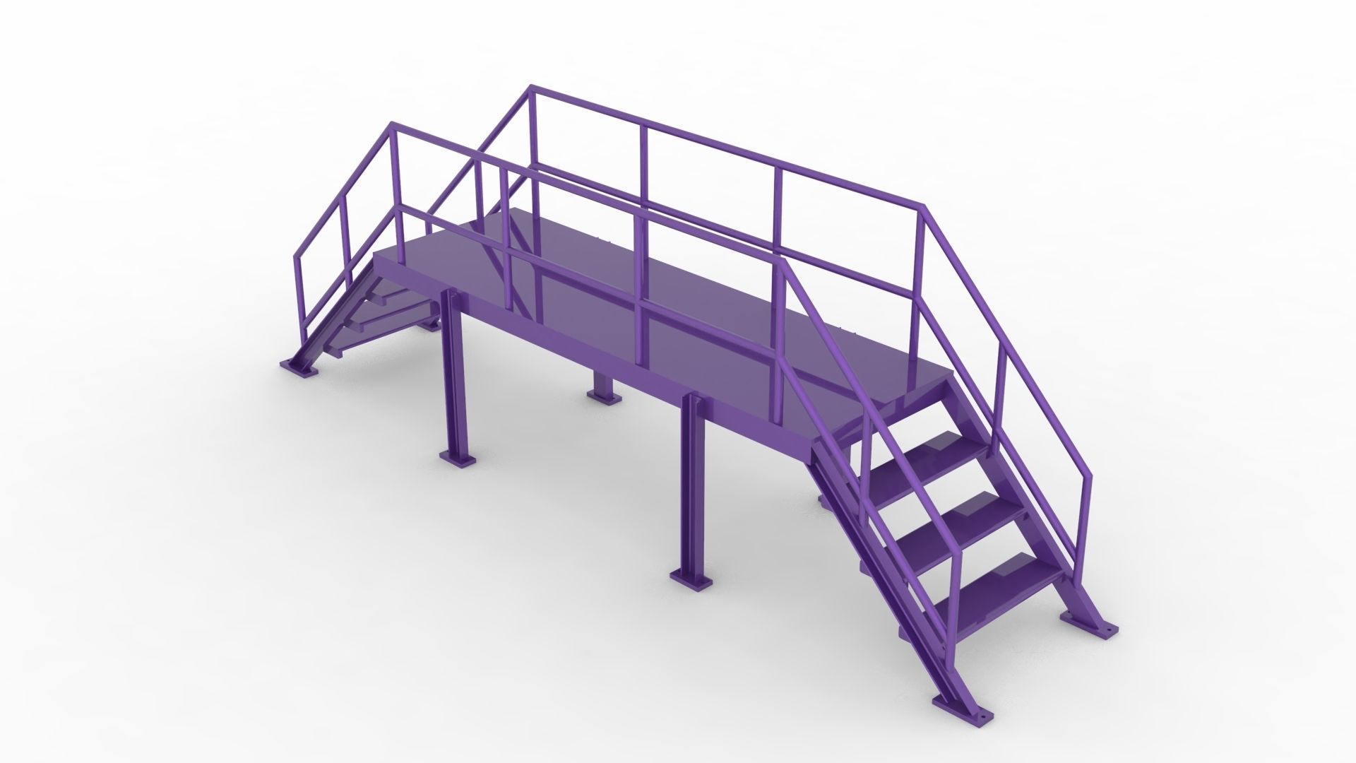 Steel stair 3D model 3D printable | CGTrader