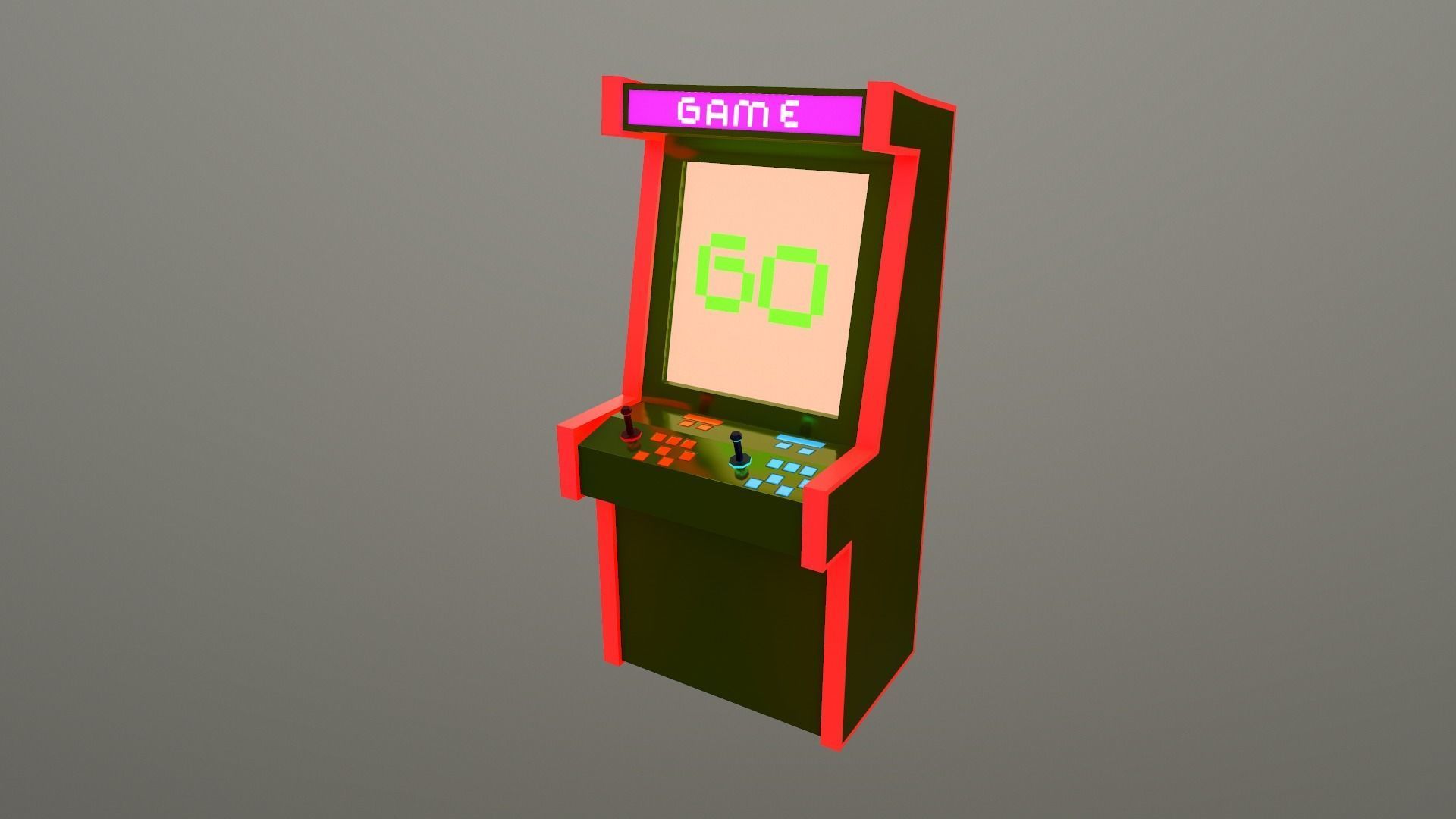 Low Poly Arcade retro game machine free VR / AR / low-poly 3D model ...