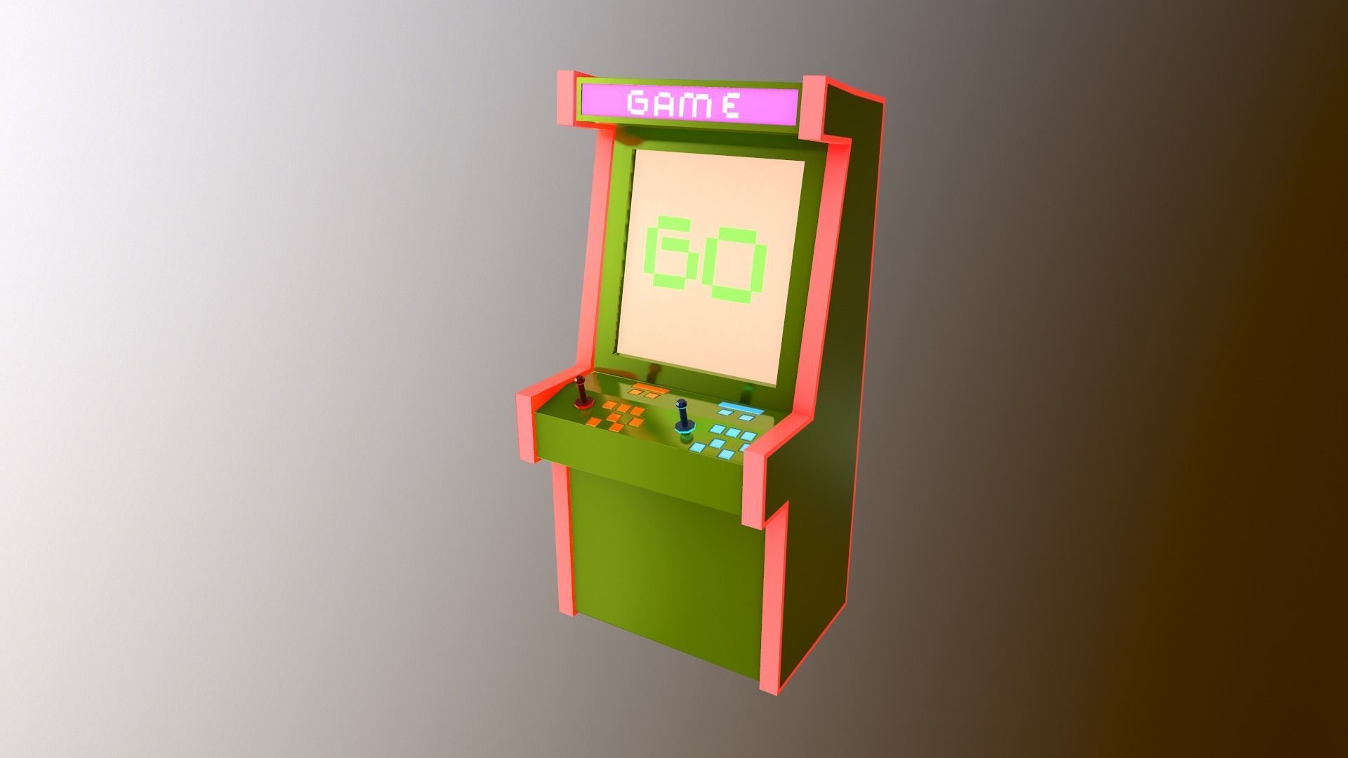 Low Poly Arcade retro game machine free VR / AR / low-poly 3D model ...