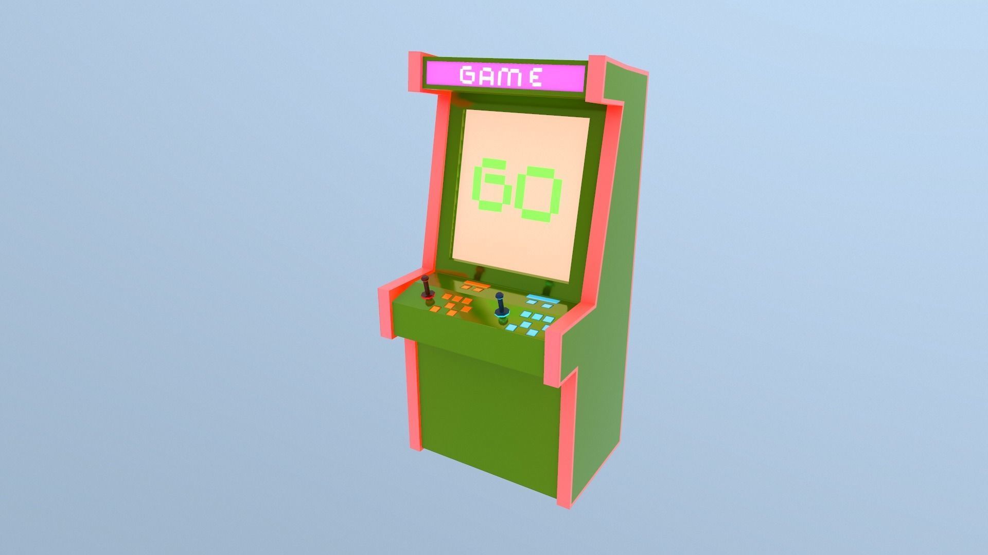 Low Poly Arcade retro game machine free VR / AR / low-poly 3D model ...