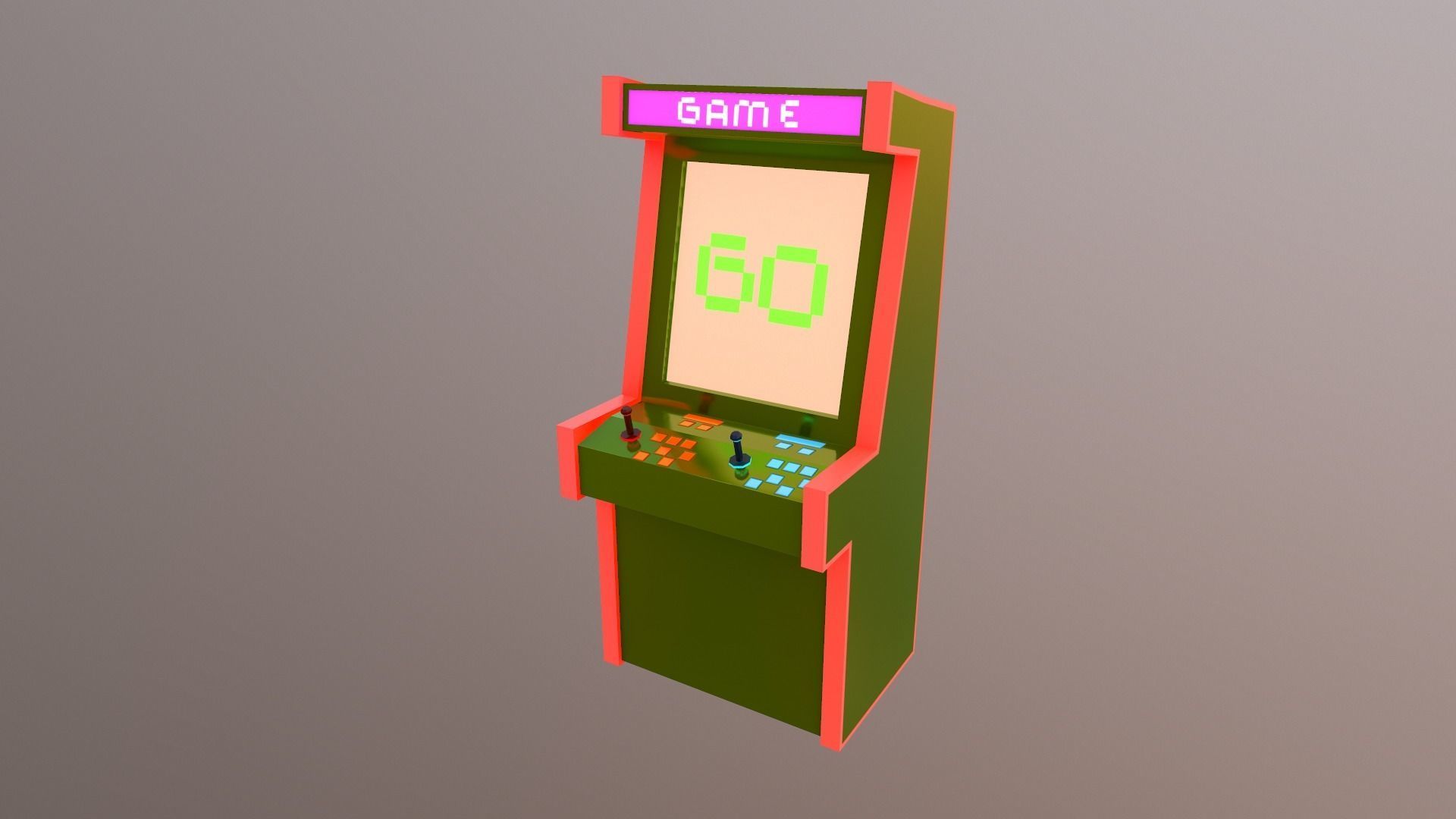 Low Poly Arcade retro game machine free VR / AR / low-poly 3D model ...