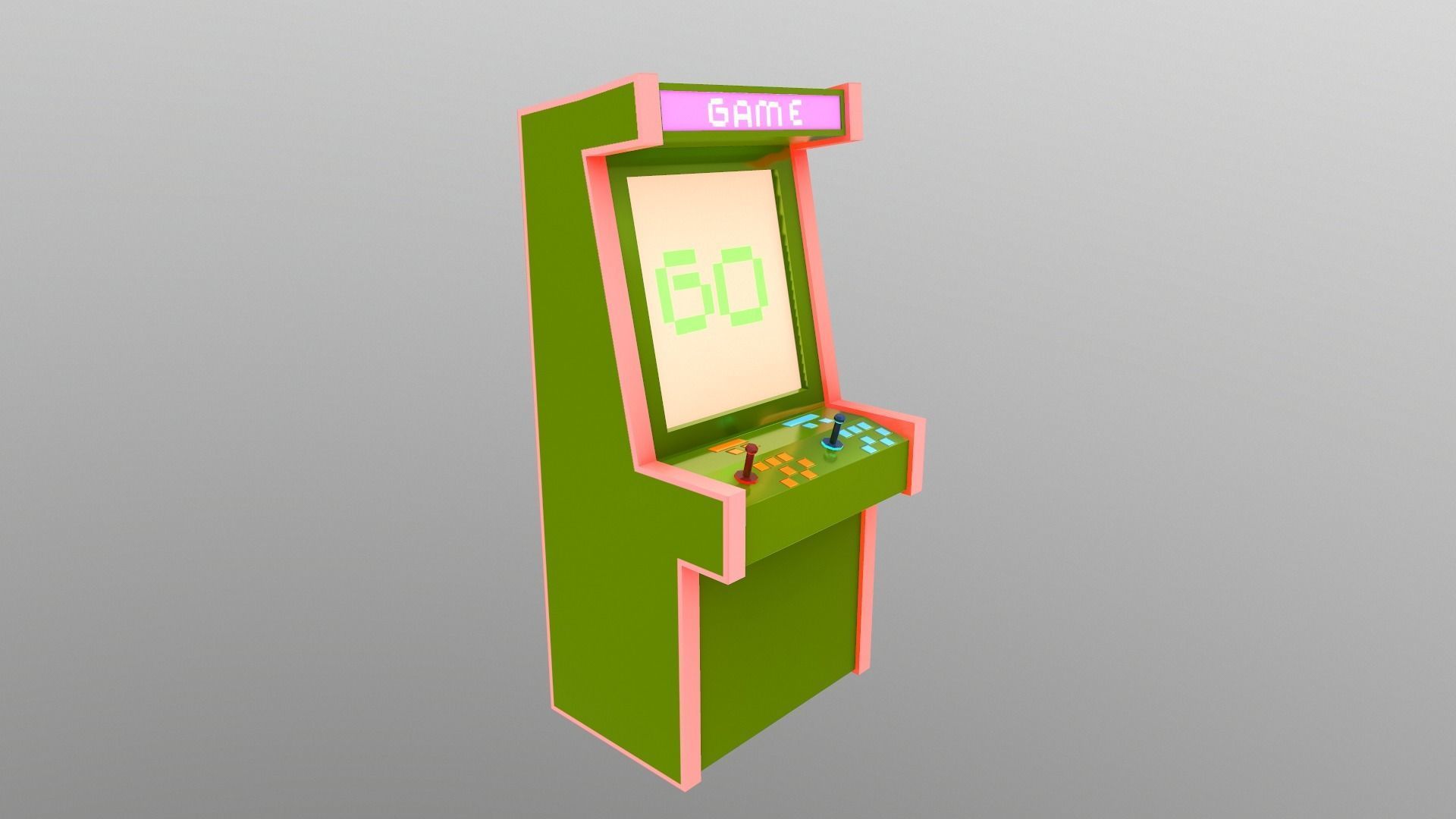 Low Poly Arcade retro game machine free VR / AR / low-poly 3D model ...