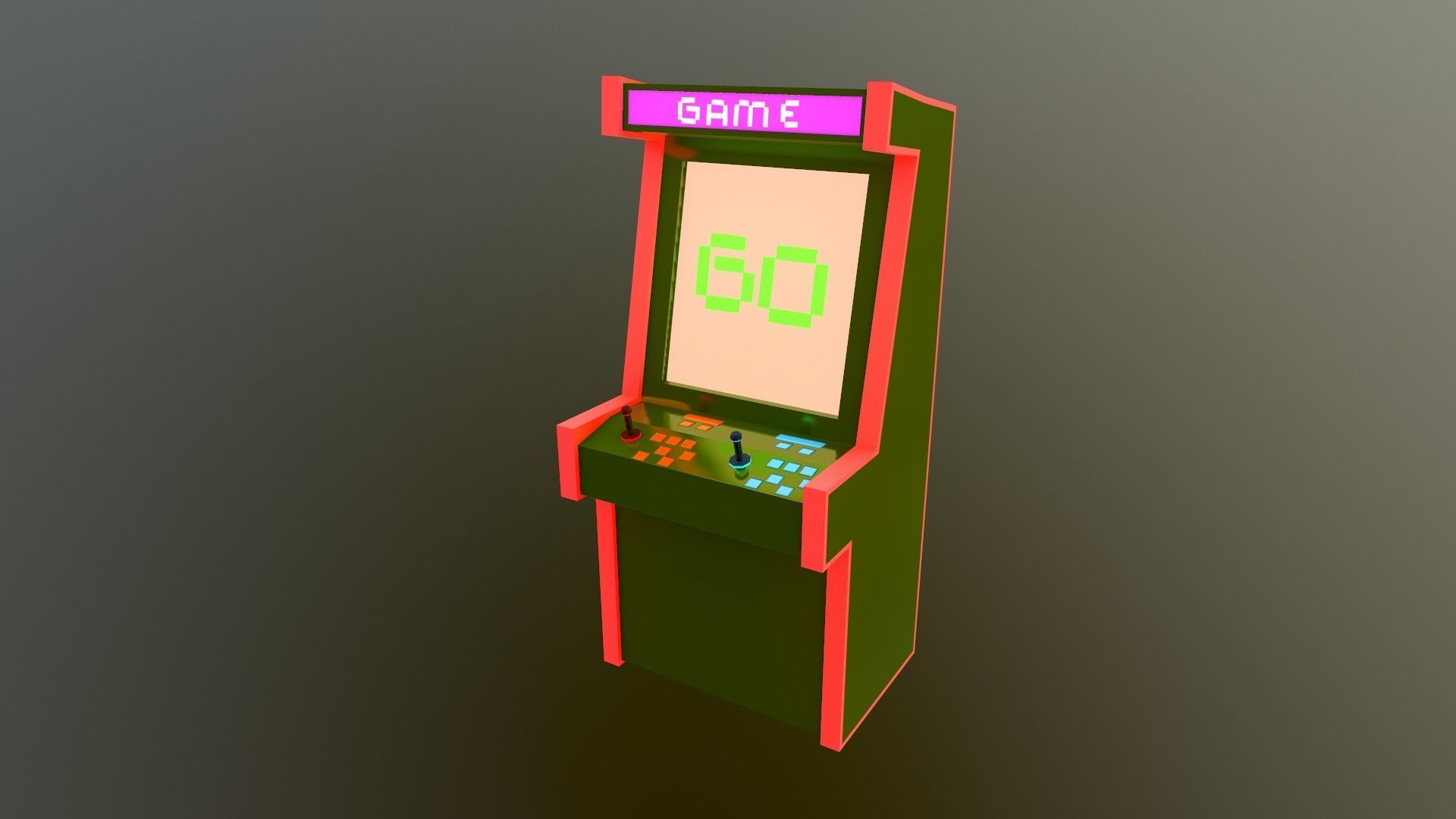 Low Poly Arcade retro game machine free VR / AR / low-poly 3D model ...