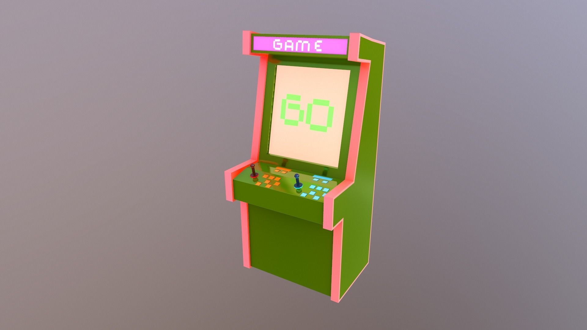 Low Poly Arcade retro game machine free VR / AR / low-poly 3D model ...