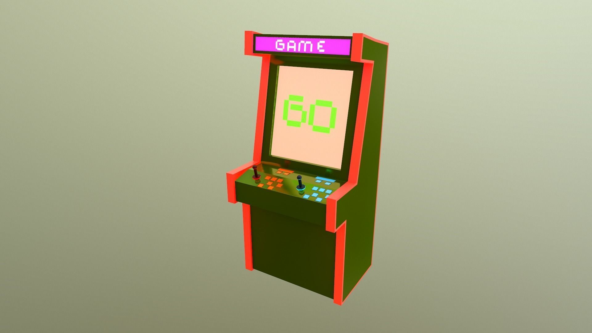 Low Poly Arcade retro game machine free VR / AR / low-poly 3D model ...