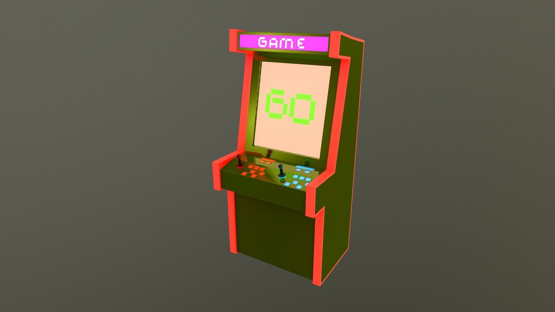 Low Poly Arcade retro game machine free VR / AR / low-poly 3D model ...