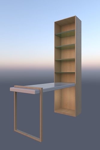 Table combined with a rack free 3D model | CGTrader