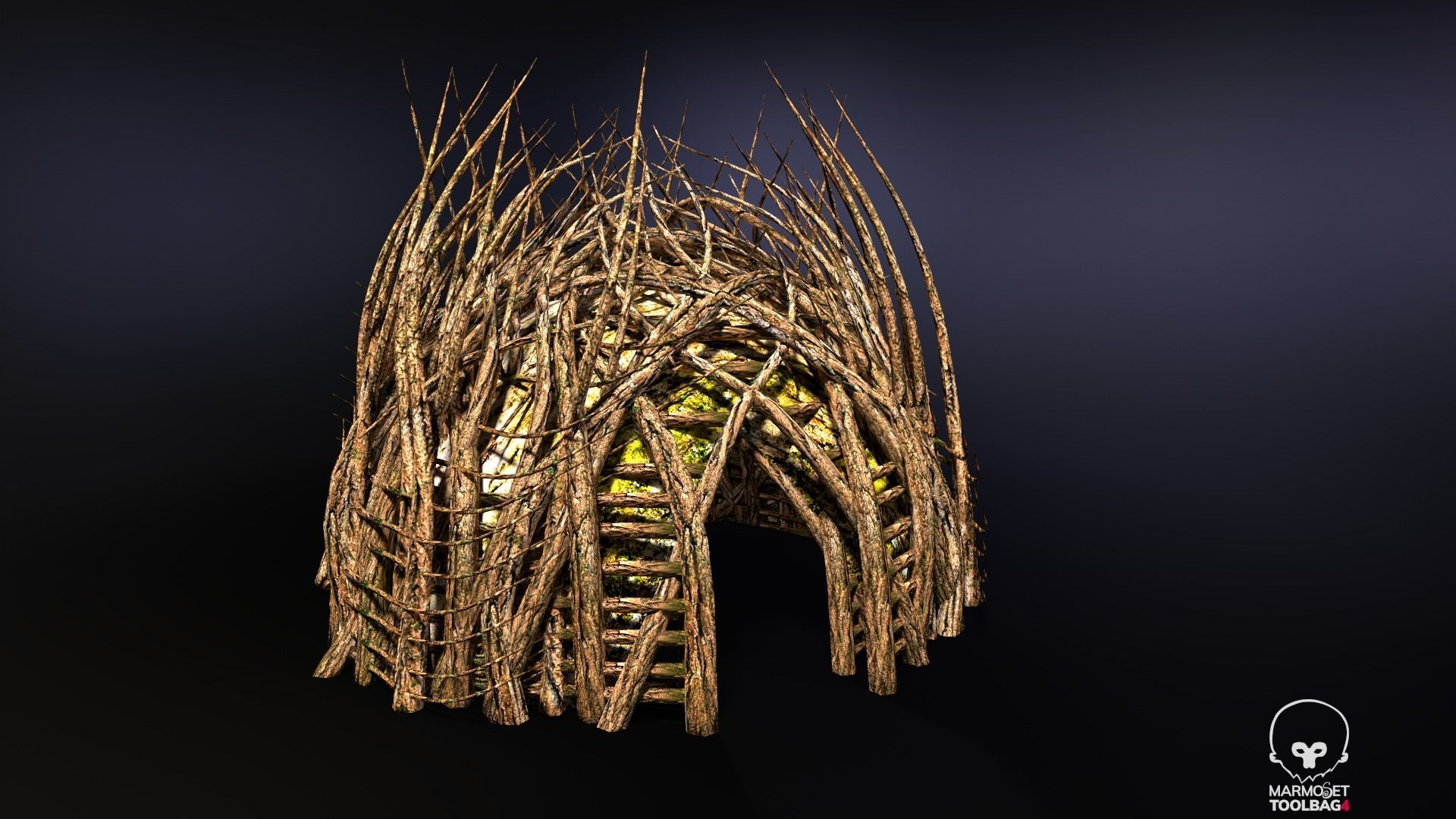 3D model Forest - Wooden Shelter No1 VR / AR / low-poly | CGTrader