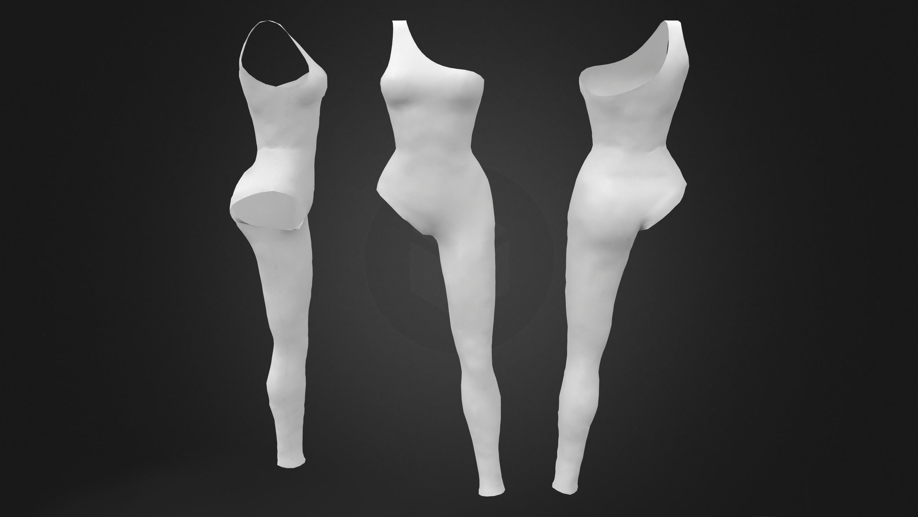 3D model One Shoulder One Leg Catsuit VR / AR / low-poly | CGTrader