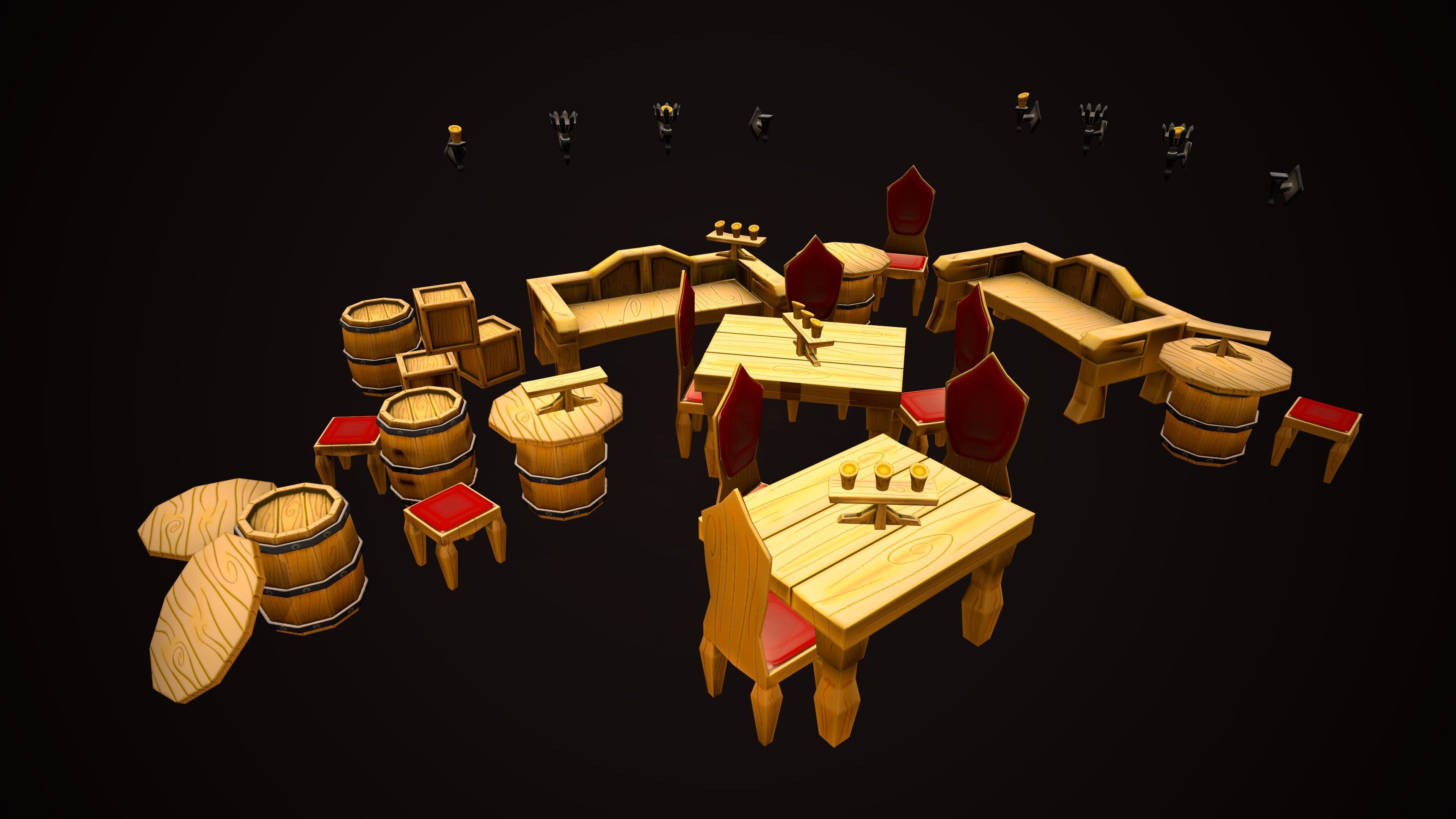 3D model MEDIEVAL TABERN - STYLIZED CARTOON VR / AR / low-poly | CGTrader