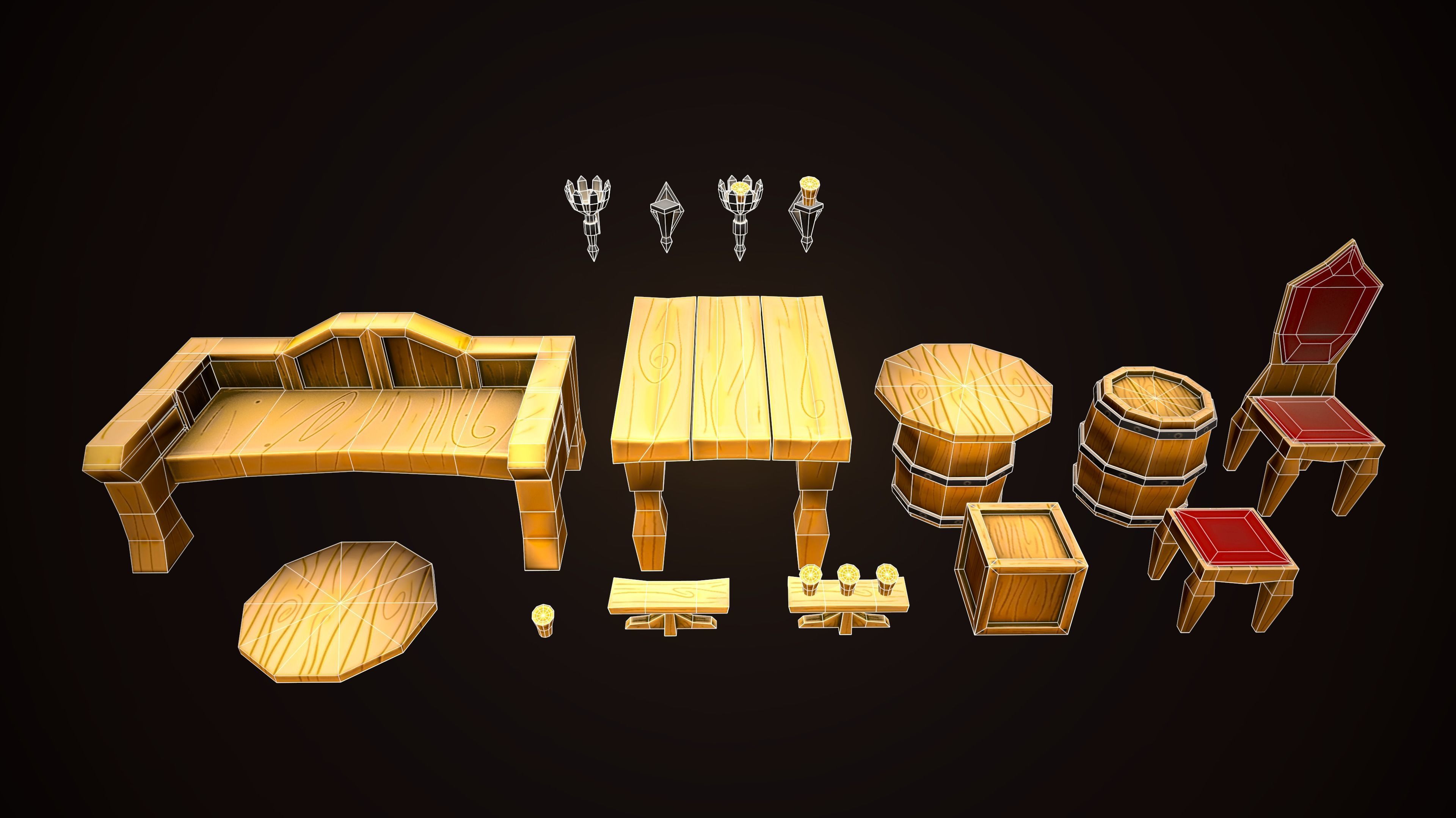 3D model MEDIEVAL TABERN - STYLIZED CARTOON VR / AR / low-poly | CGTrader