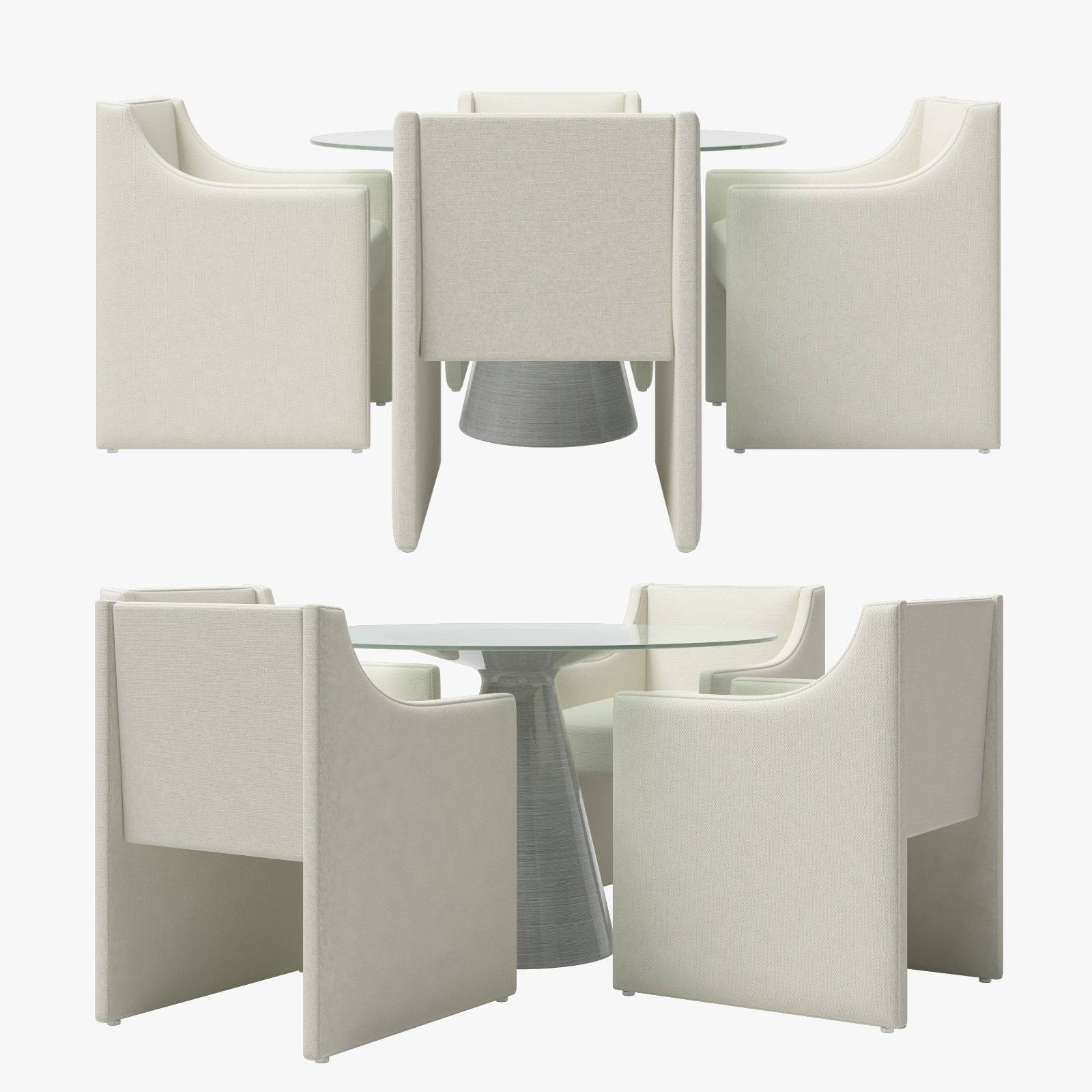 Mitchel Gold and Bob Williams Addie Table and Edie Chair 3D model ...