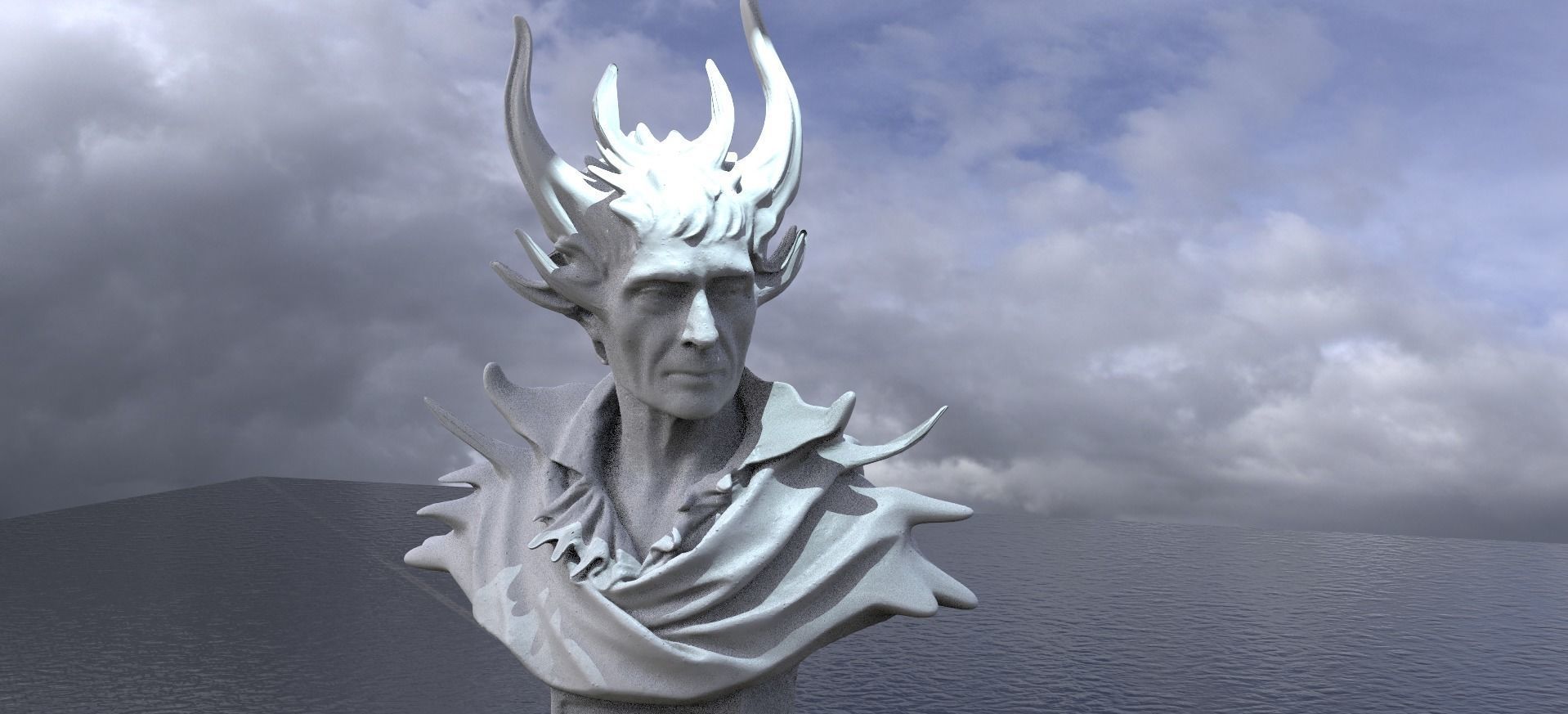 Vampire statue Bust 2 3D model | CGTrader