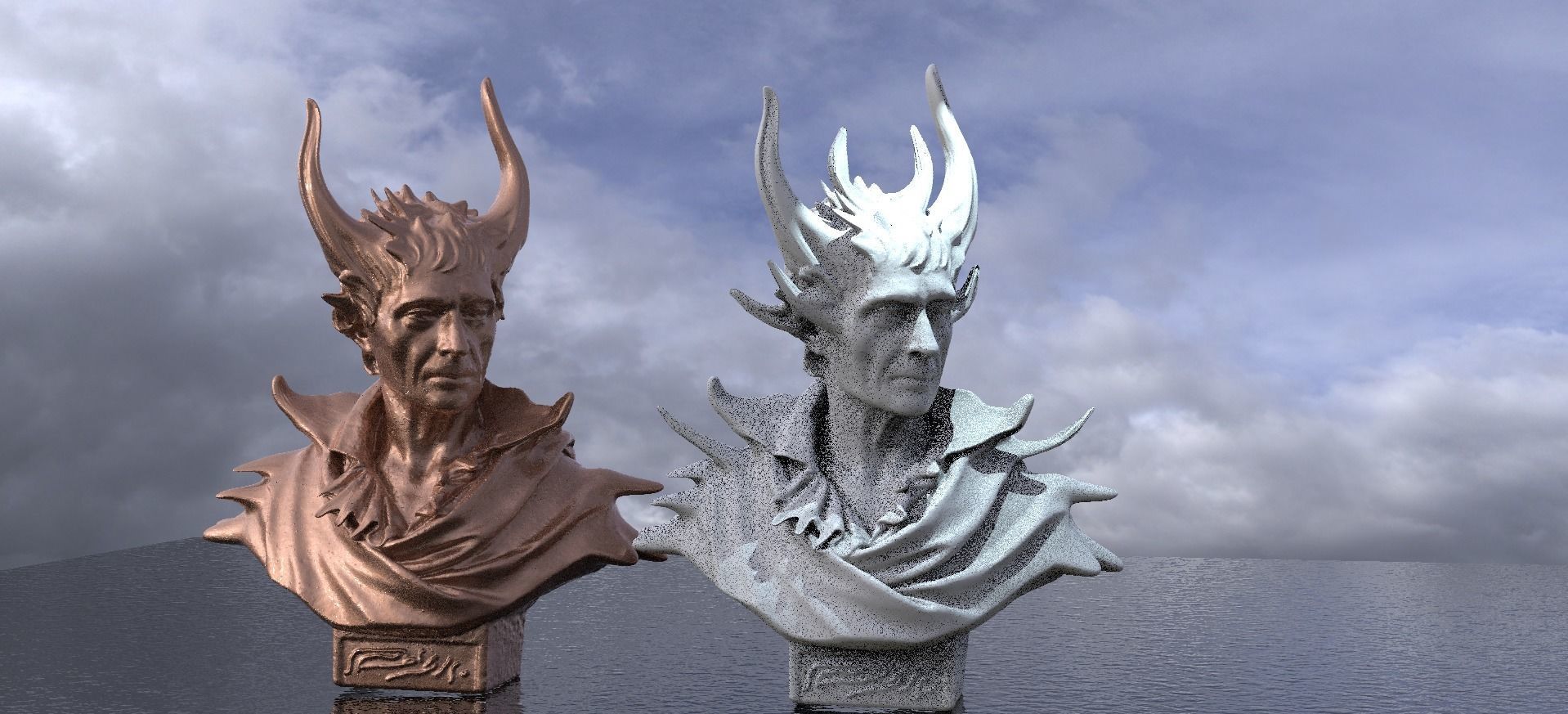 Vampire statue Bust 2 versions 3D model | CGTrader