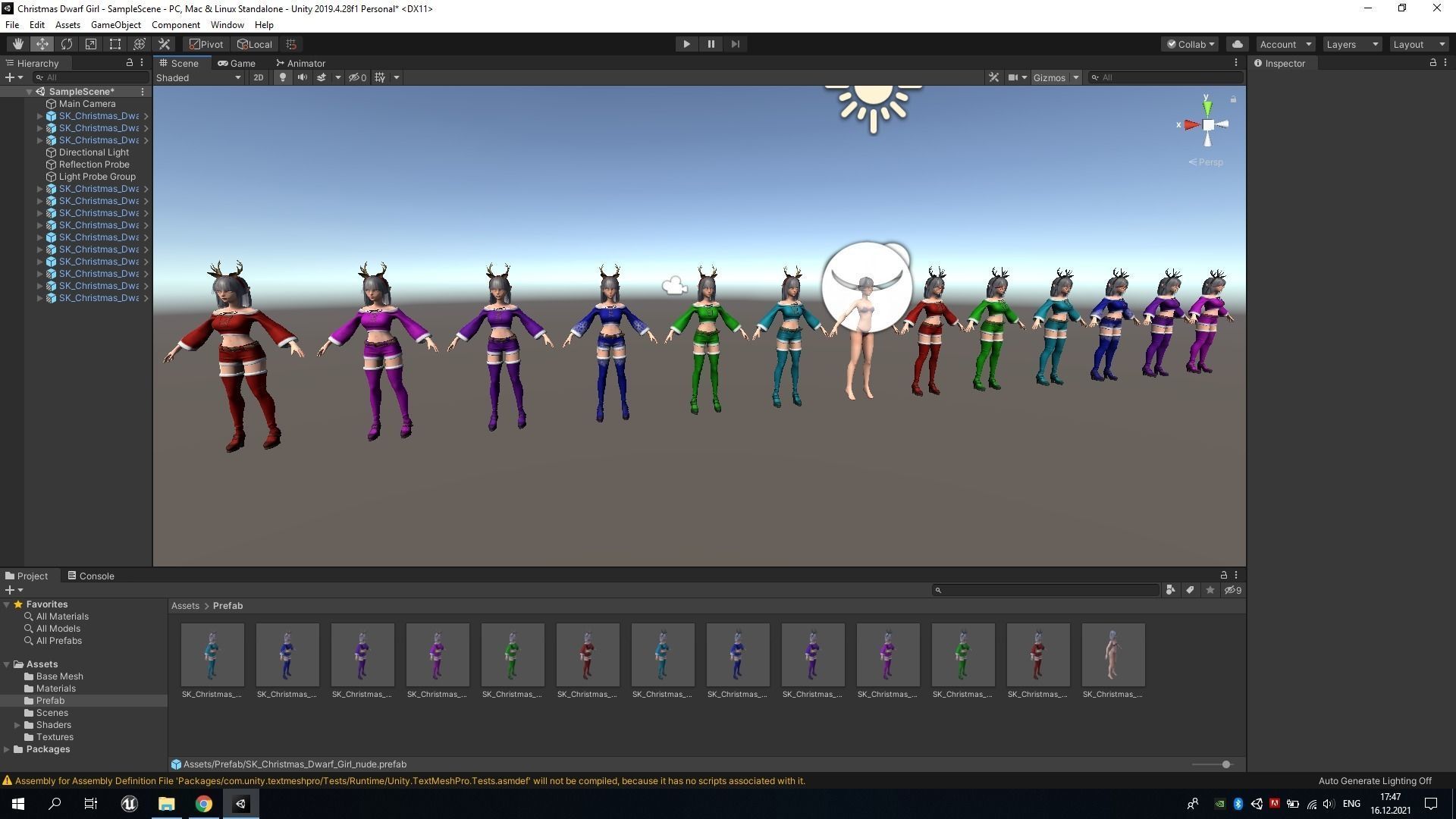 3D model Christmas Elf Girl - Game Ready VR / AR / low-poly rigged ...