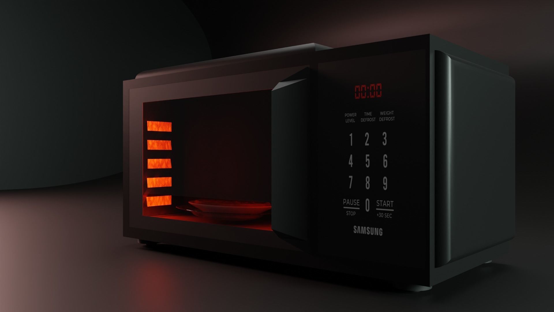microwave 3d oven free 3D model | CGTrader