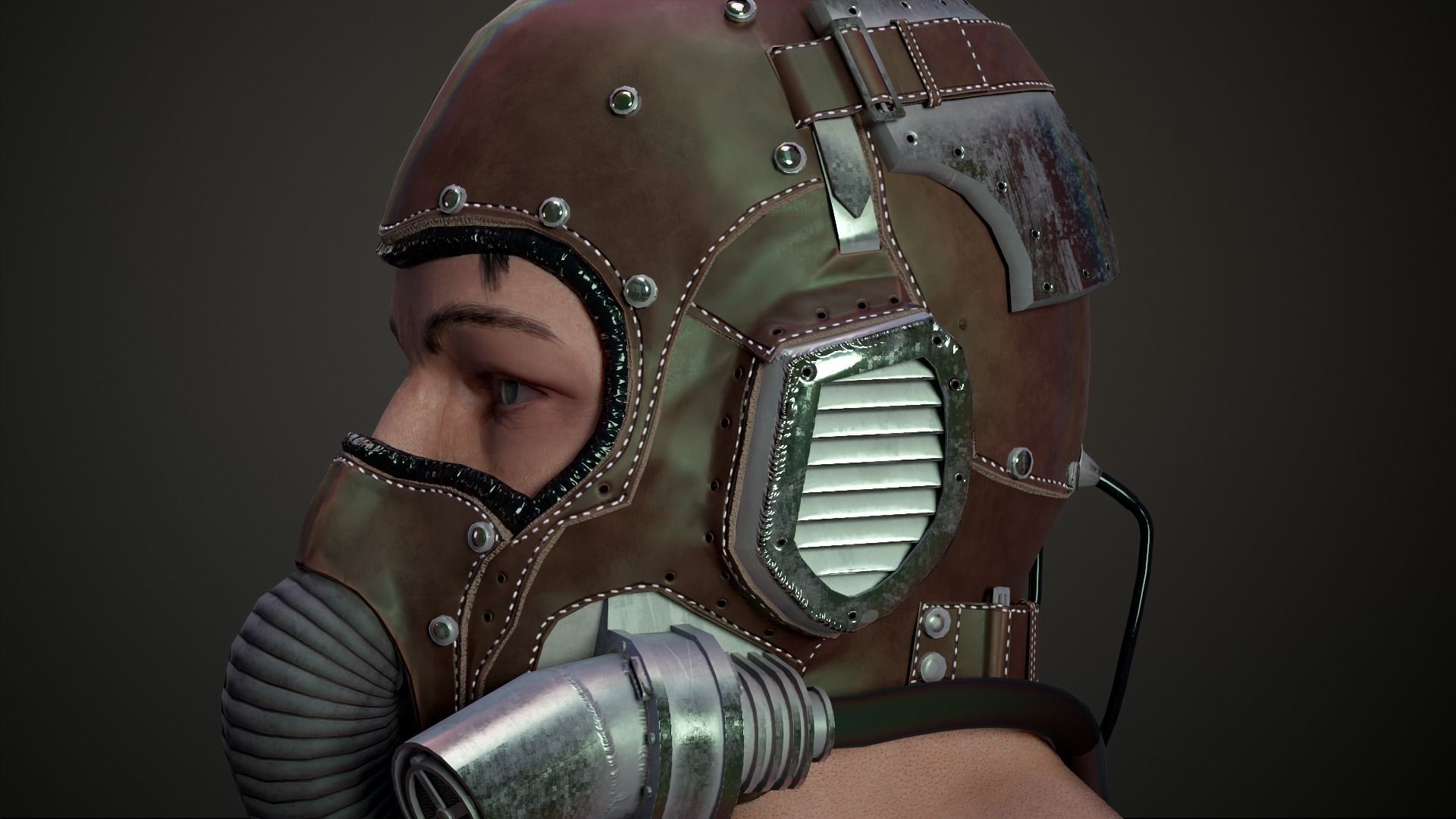 3D model Pilot head with helmet VR / AR / low-poly | CGTrader