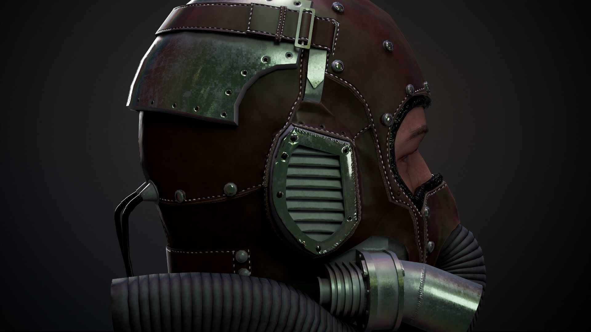 3D model Pilot head with helmet VR / AR / low-poly | CGTrader