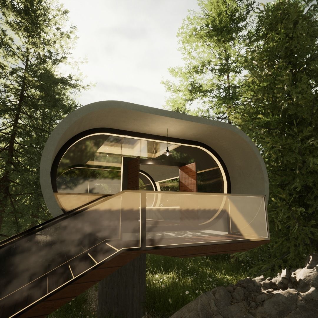 Luxury CyberTreehouse free 3D model | CGTrader