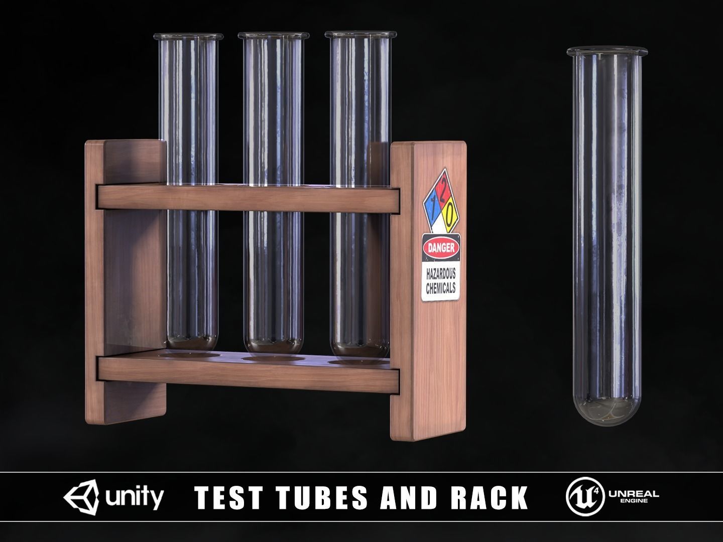 3D model Test Tubes and Rack VR / AR / low-poly | CGTrader