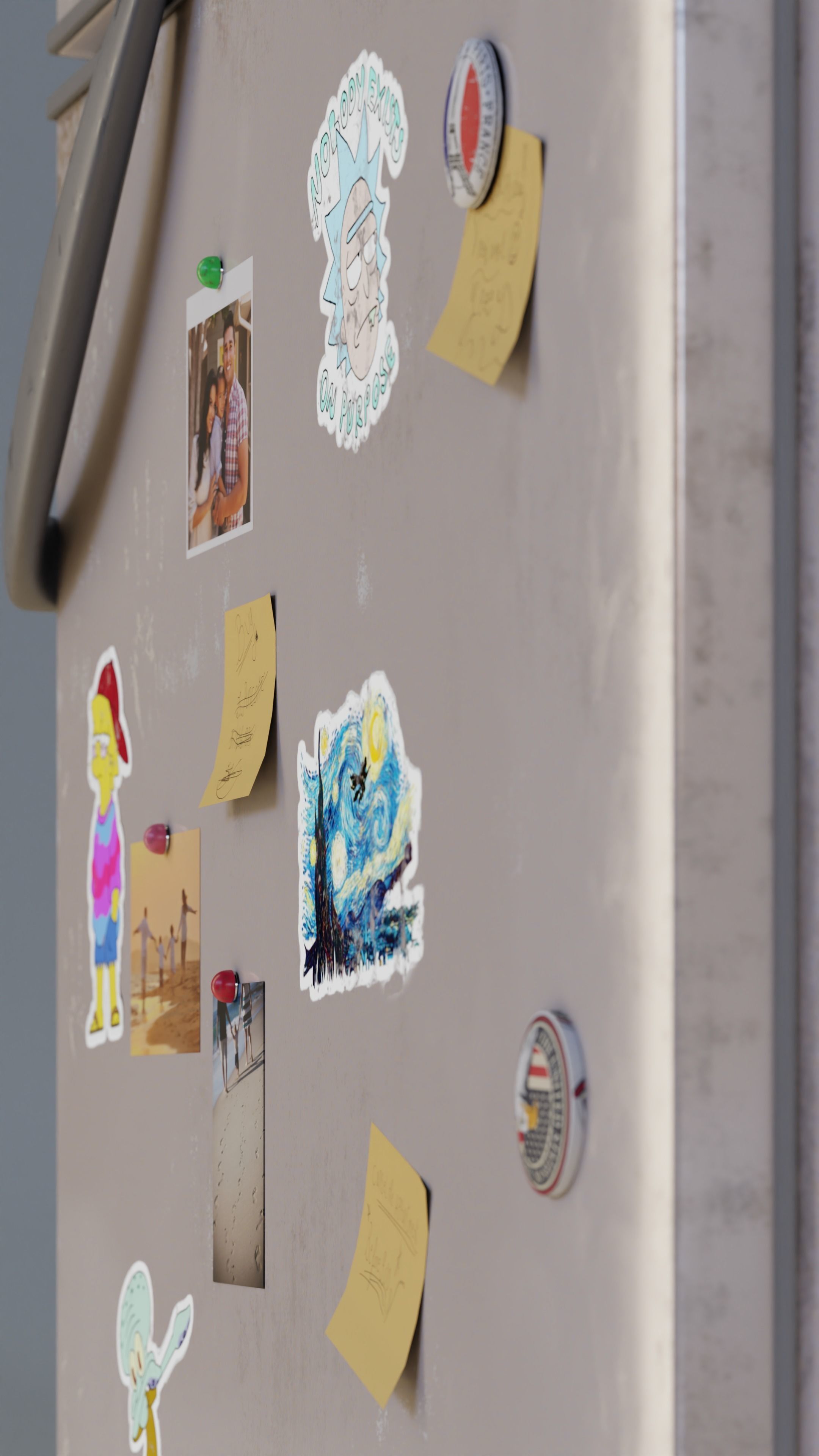 realistic fridge spongebob squarepants sticker 3D model | CGTrader