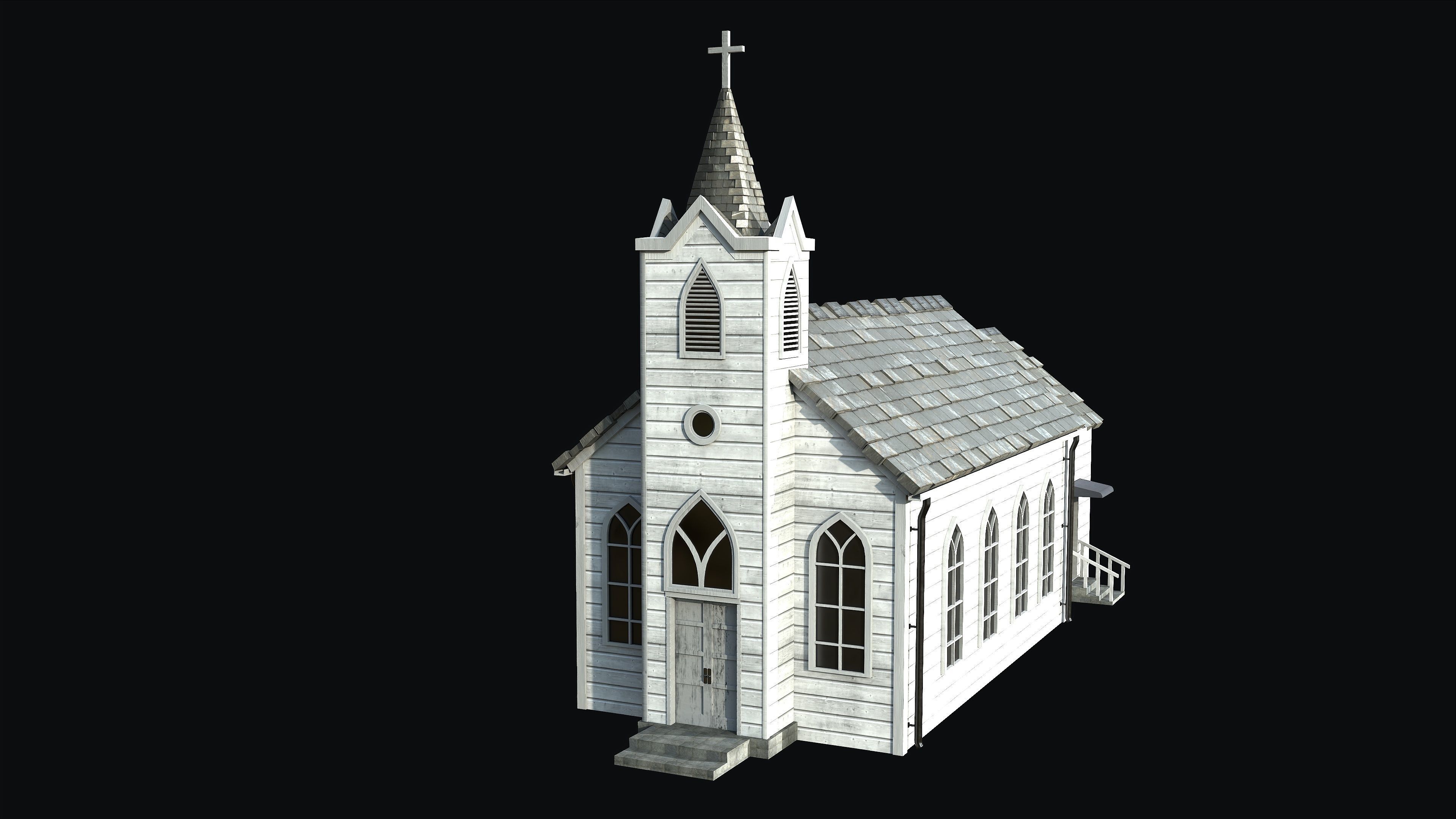3D model Church PBR Game Ready Low-poly VR / AR / low-poly | CGTrader