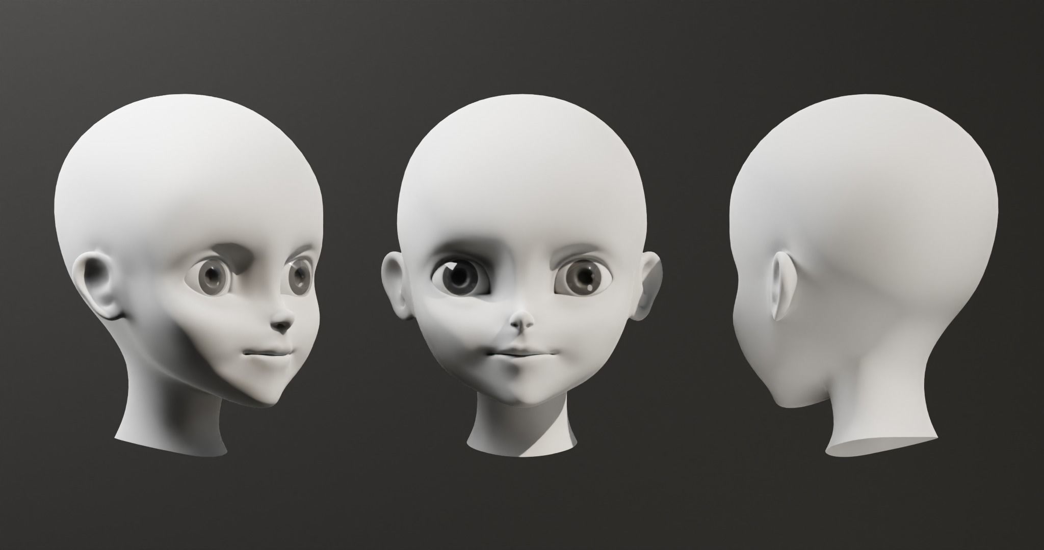 3D model Lowpoly Base Chibi Head VR / AR / low-poly | CGTrader