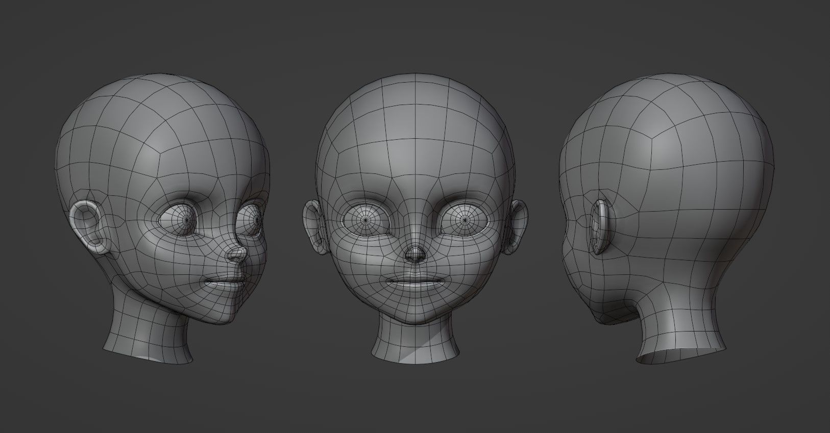 3D model Lowpoly Base Chibi Head VR / AR / low-poly | CGTrader