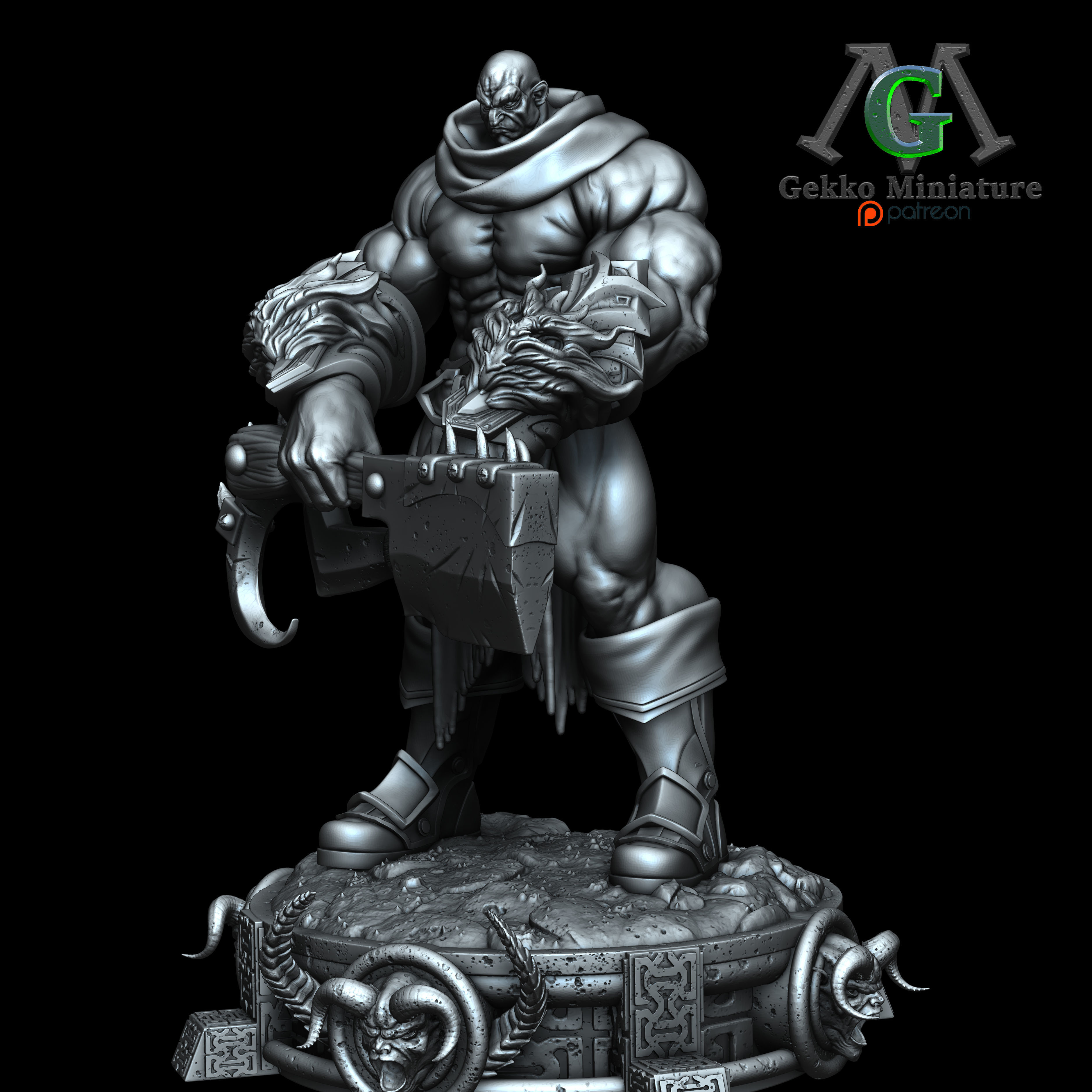 The Butcher statue of man holding sword 3D model 3D printable | CGTrader