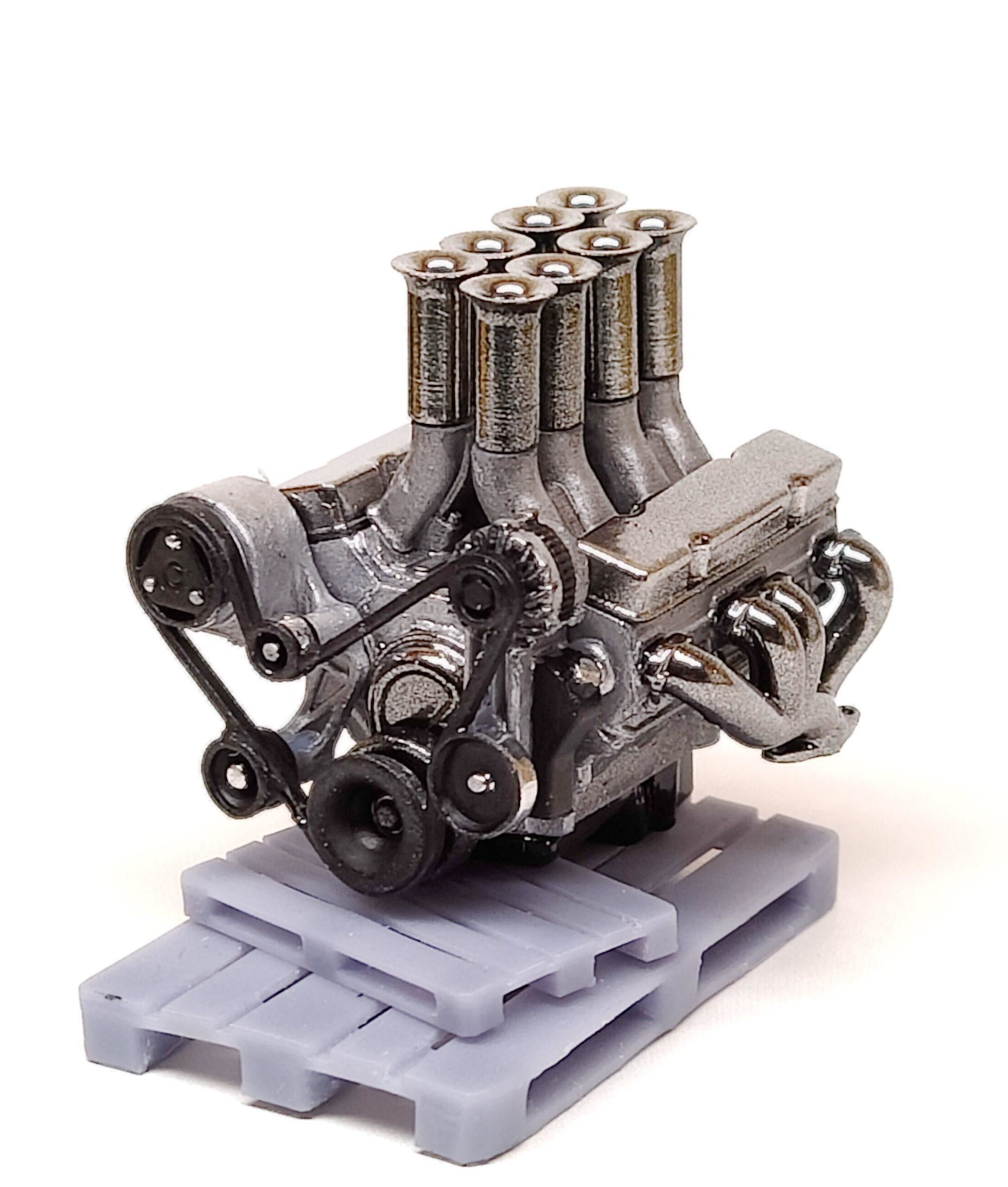 3D Printable Chevy small-block with Hilborn and standard intake 3D ...