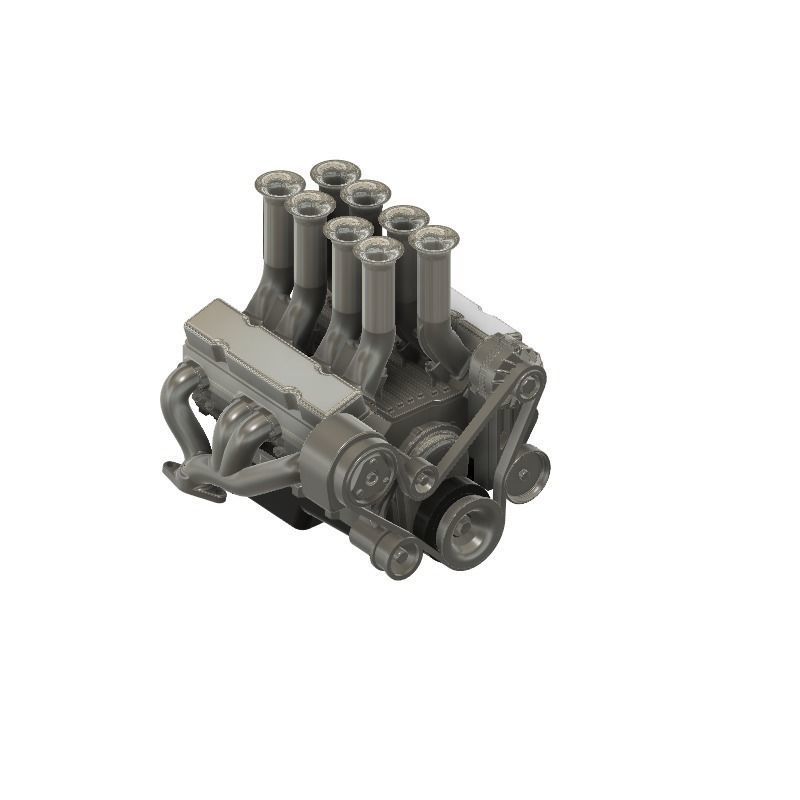3D Printable Chevy small-block with Hilborn and standard intake 3D ...