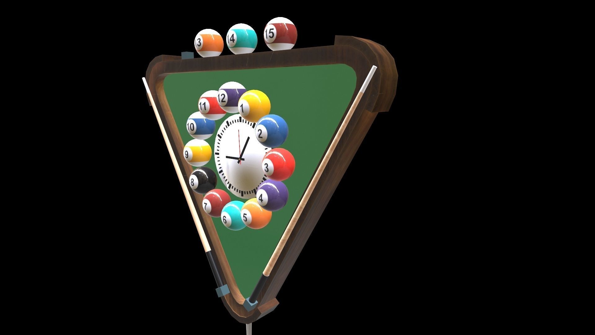 3D model Clock Billiards VR / AR / low-poly | CGTrader