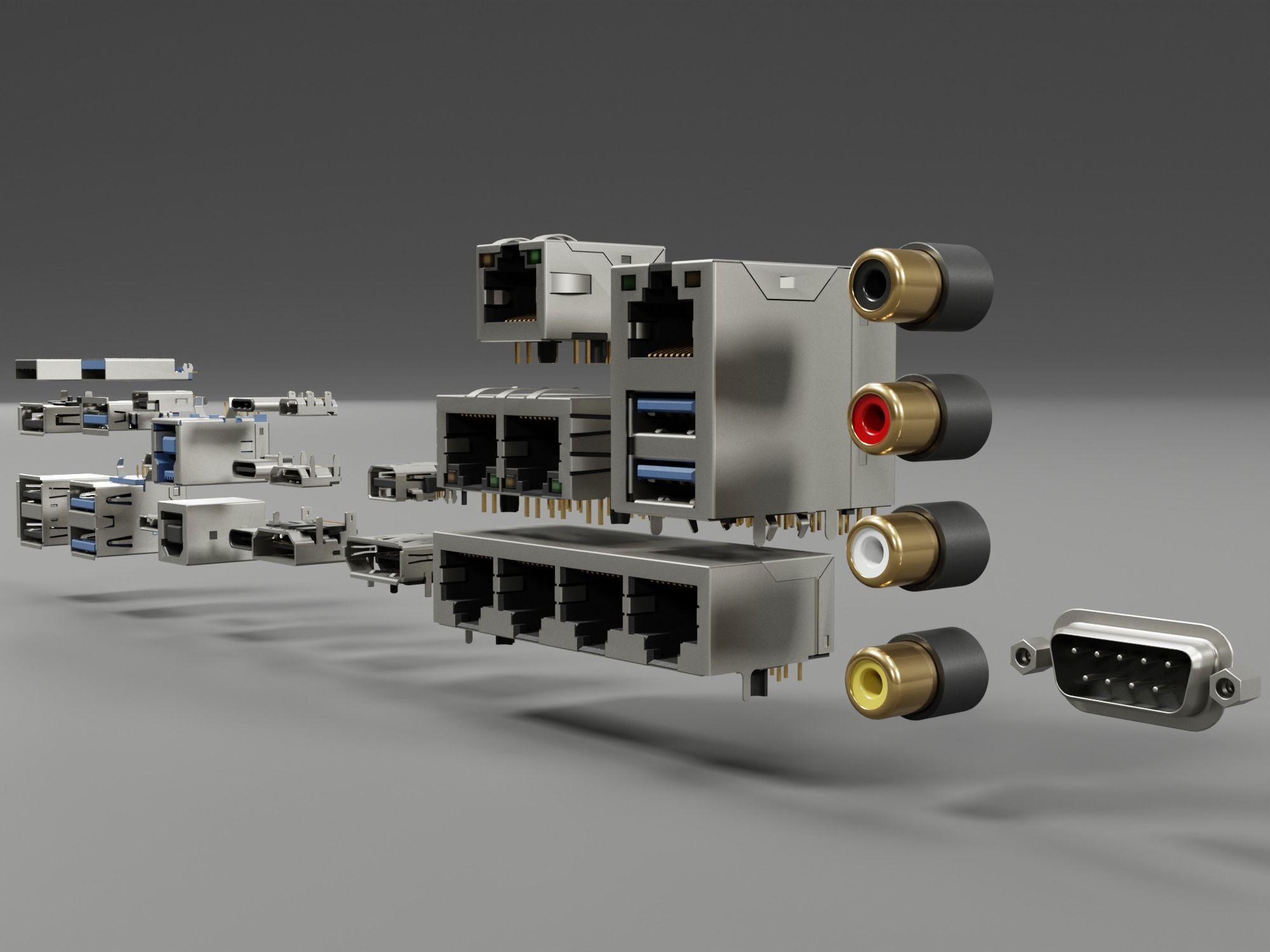 Ports for Electronics 3D model | CGTrader
