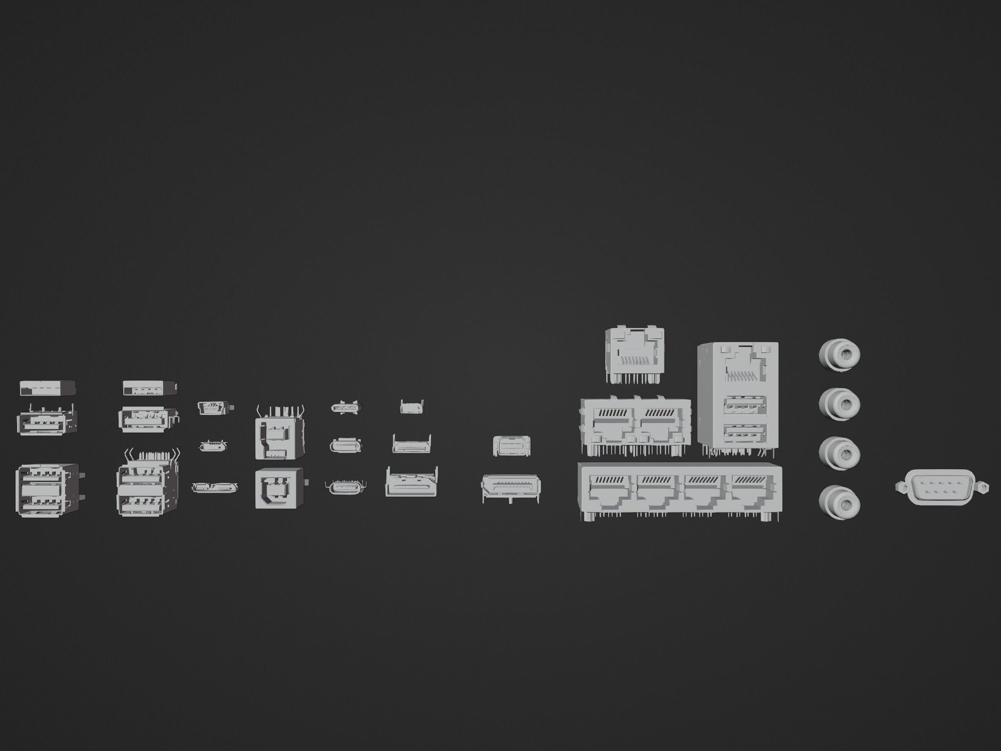Ports for Electronics 3D model | CGTrader