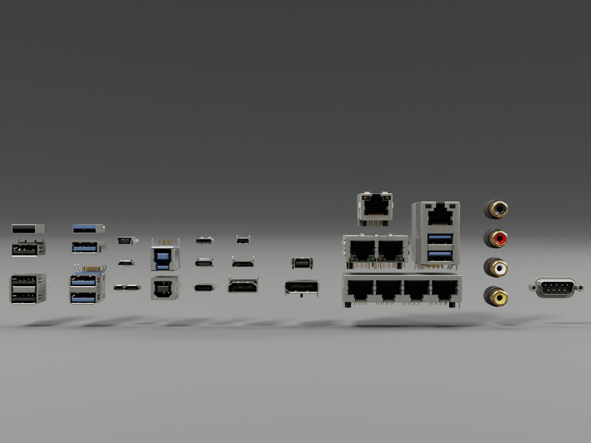 Ports for Electronics 3D model | CGTrader