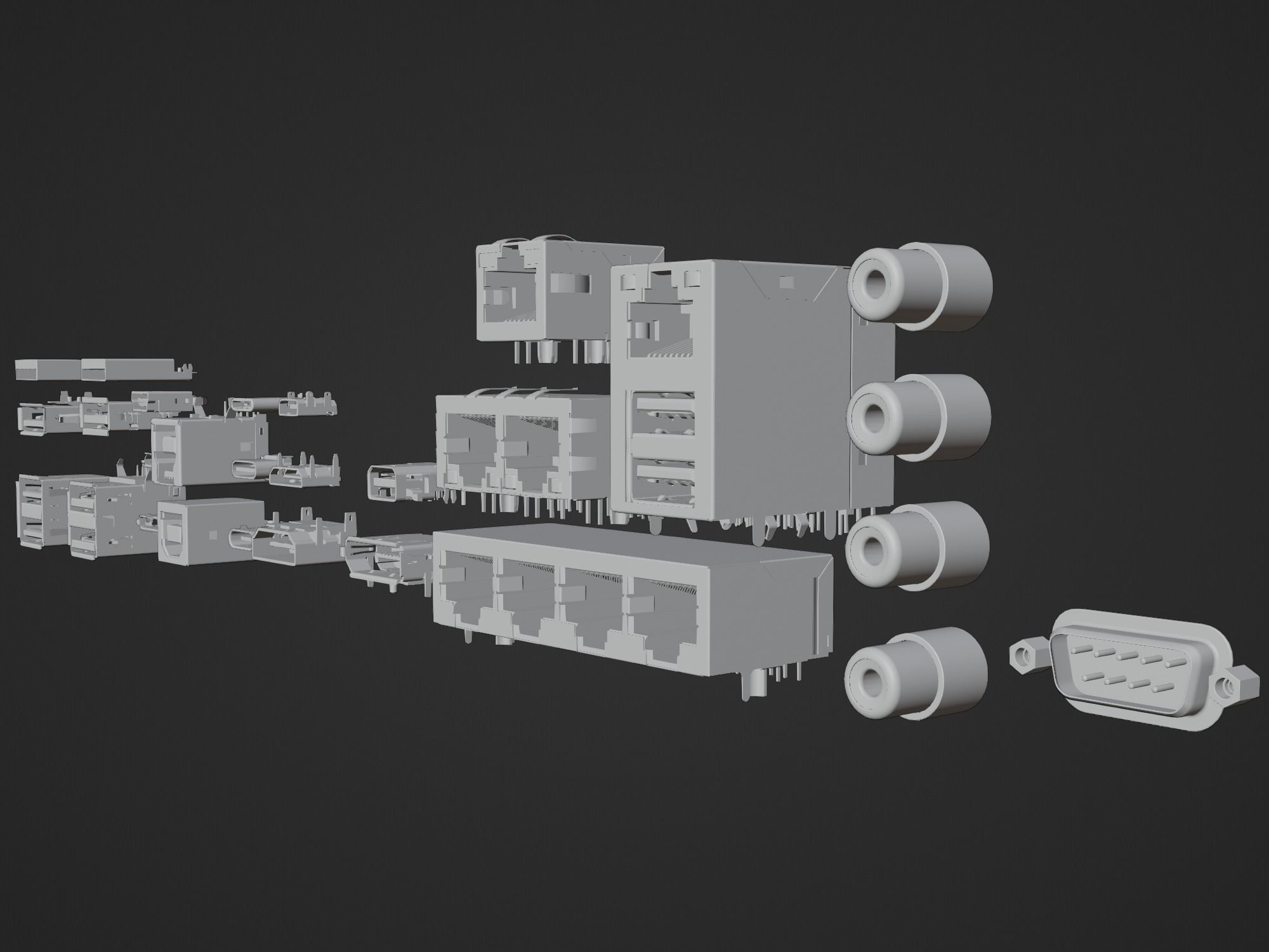 Ports for Electronics 3D model | CGTrader