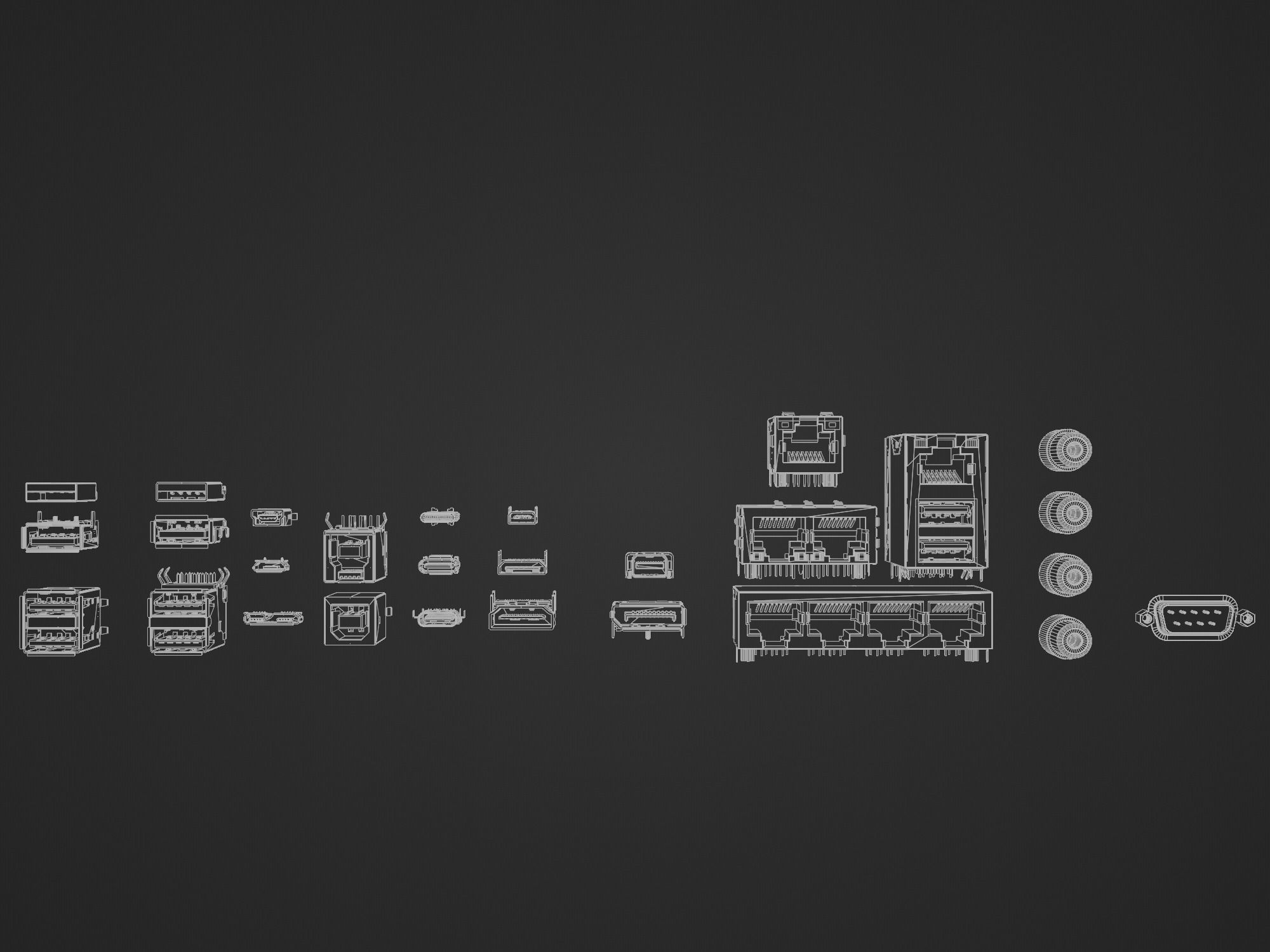 Ports for Electronics 3D model | CGTrader