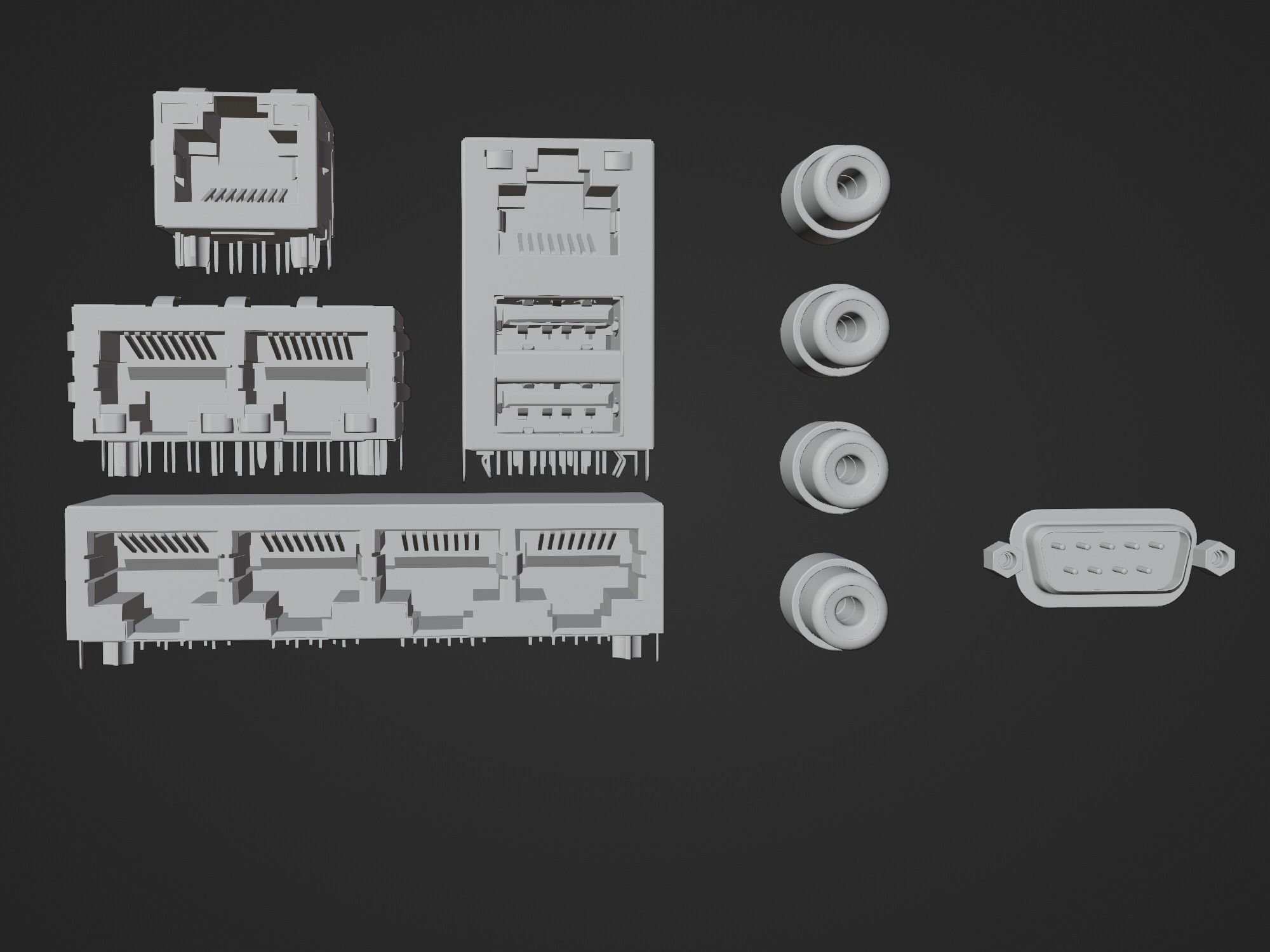Ports for Electronics 3D model | CGTrader