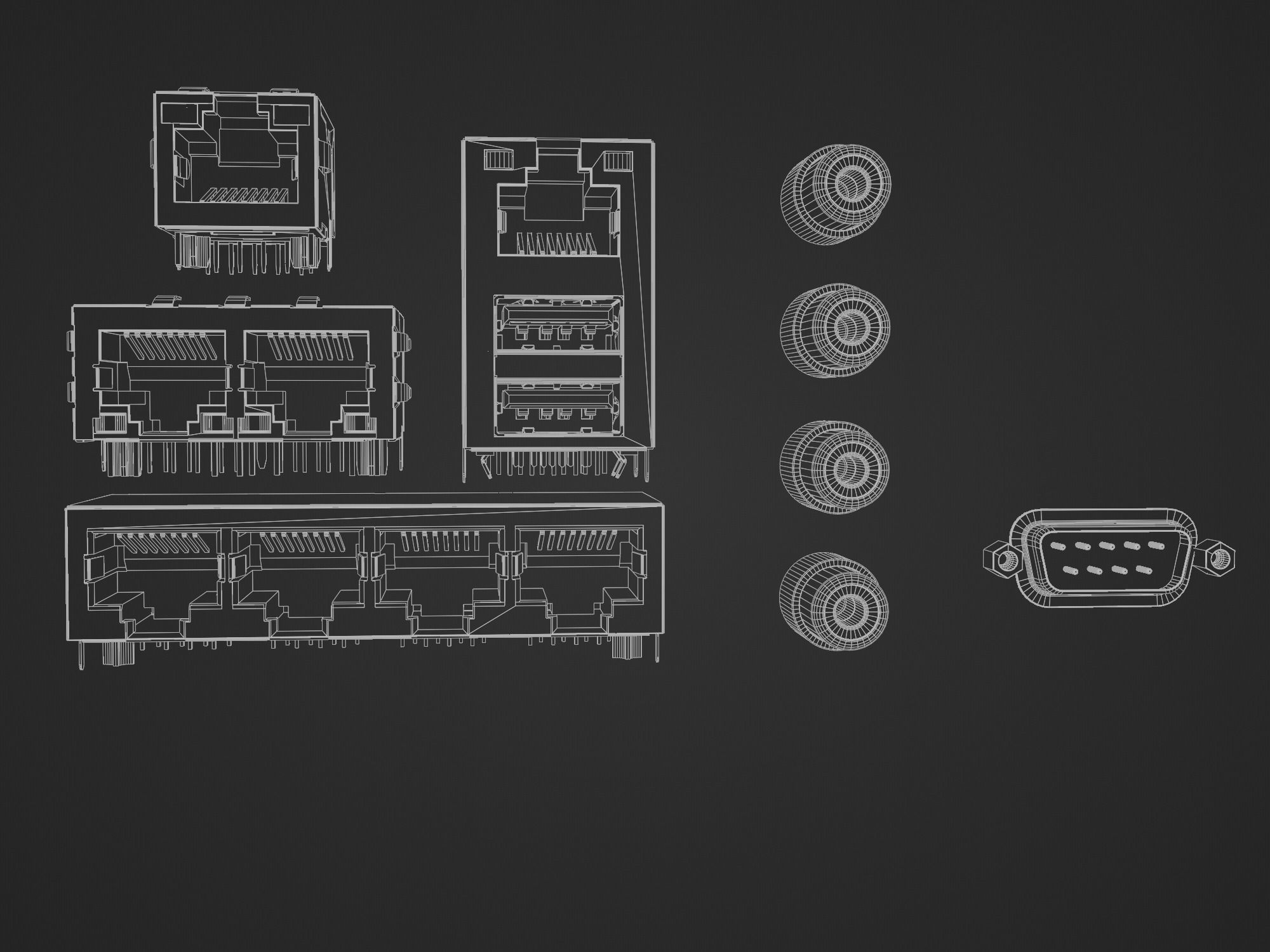 Ports for Electronics 3D model | CGTrader