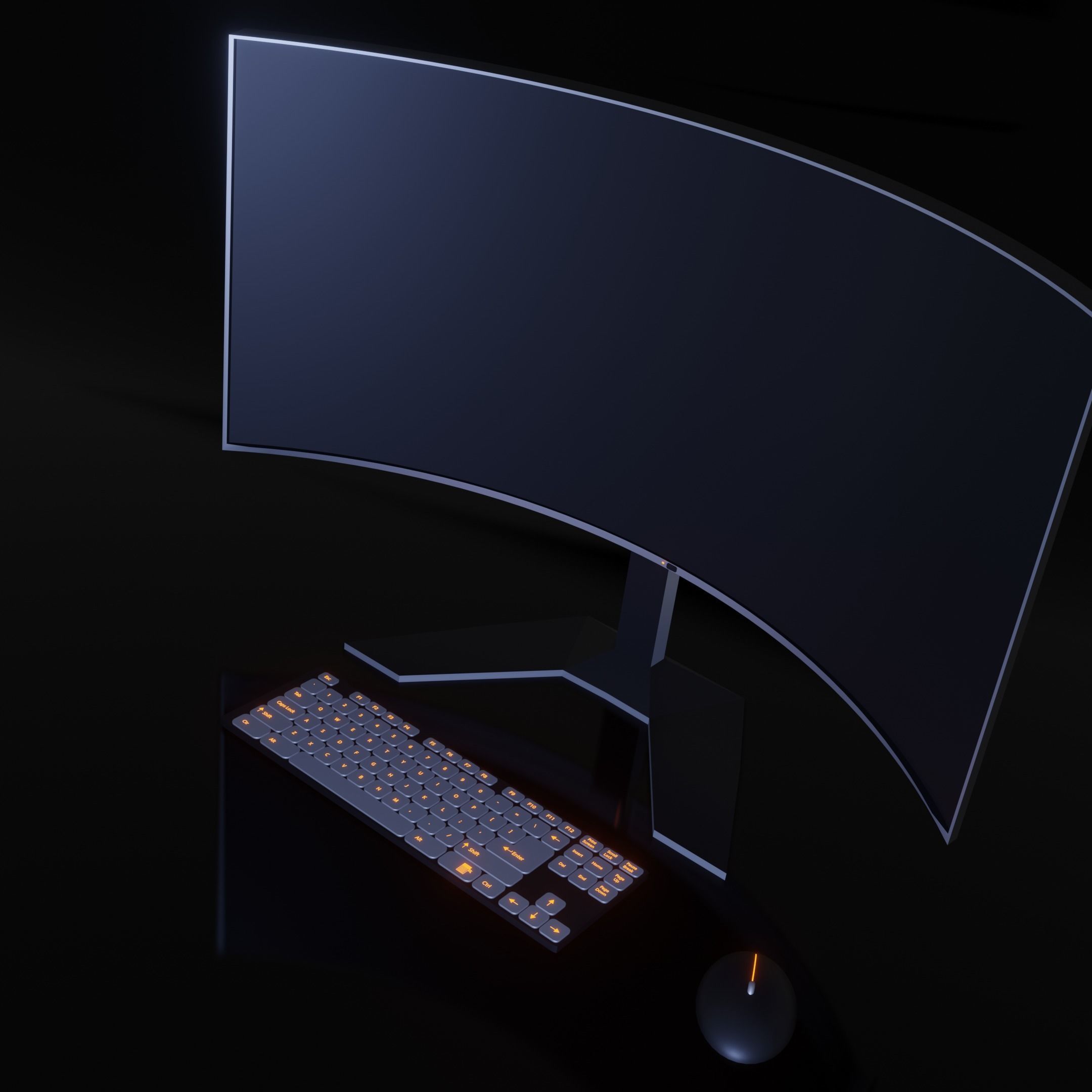 PC keyboard and mouse low poly free 3D model | CGTrader
