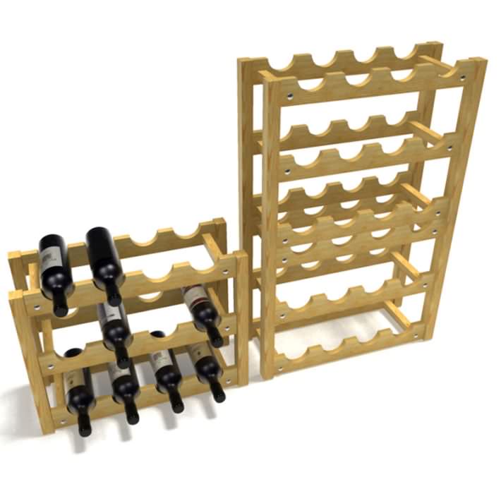Blonde Stackable Wine Bottle Rack 3D model | CGTrader