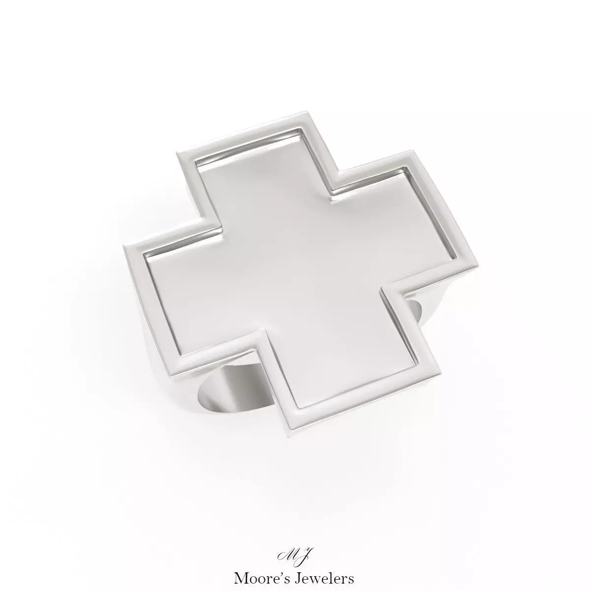 Squared Off Recessed Cross Signet Ring 3d Model 3D model 3D printable ...