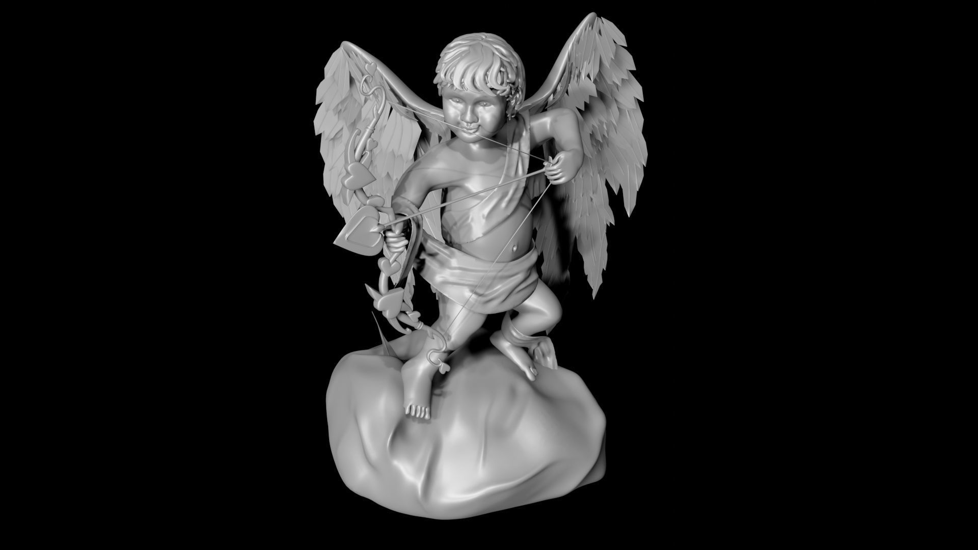 3D model Cupid angel with bow and arrow VR / AR / low-poly | CGTrader