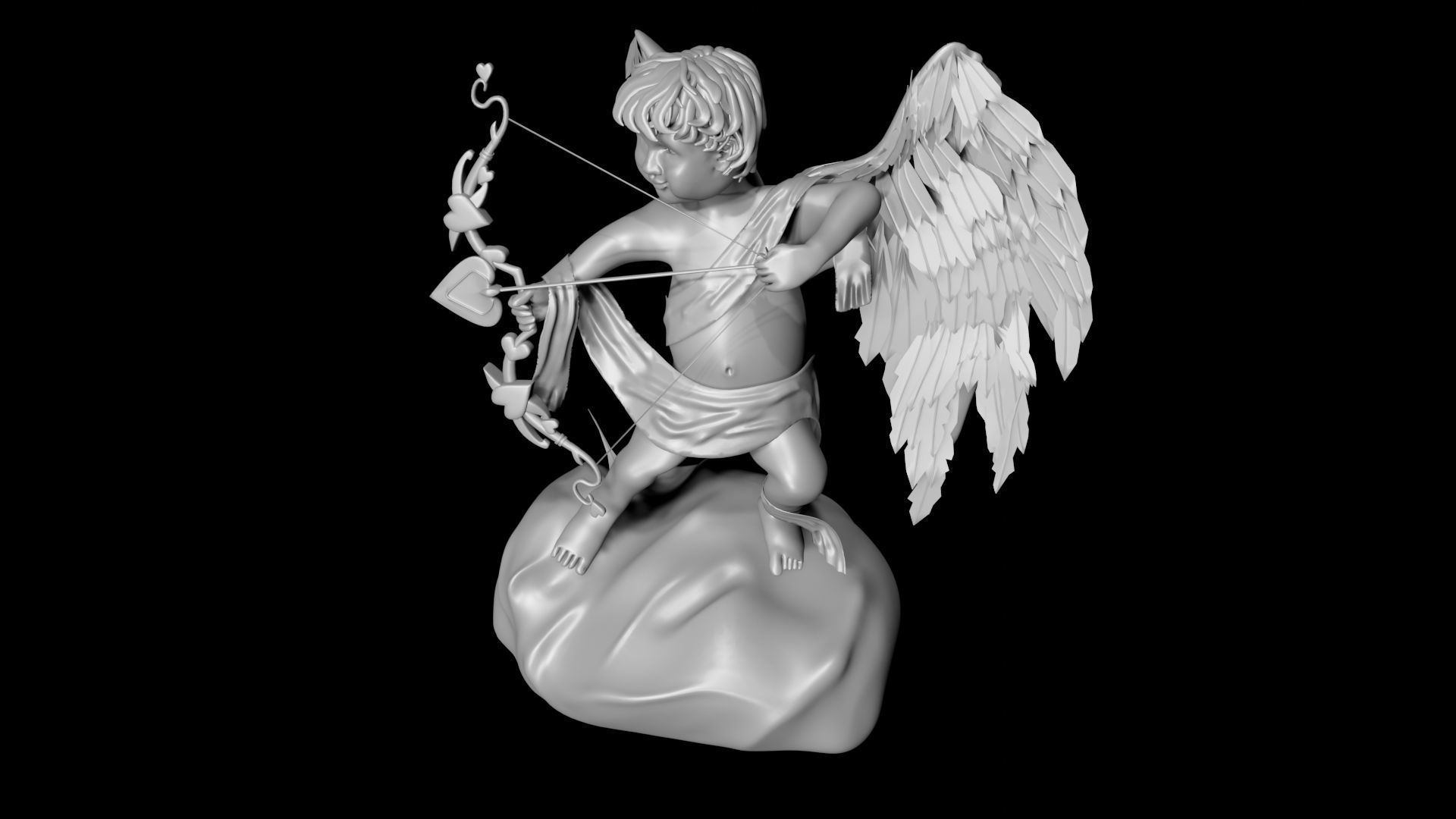 3D model Cupid angel with bow and arrow VR / AR / low-poly | CGTrader